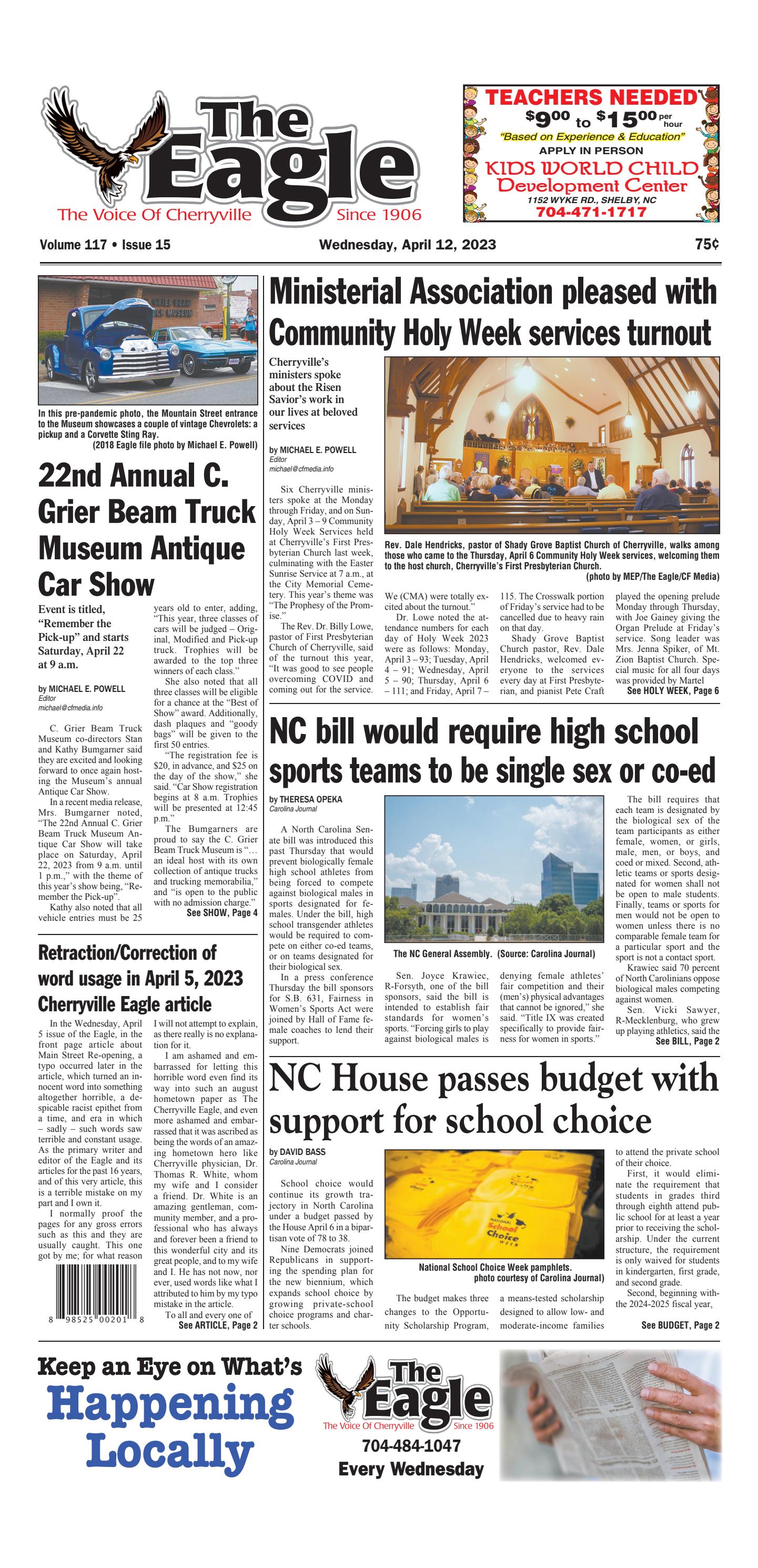 Cherryville Eagle 4-12-23 by Community First Media - Issuu