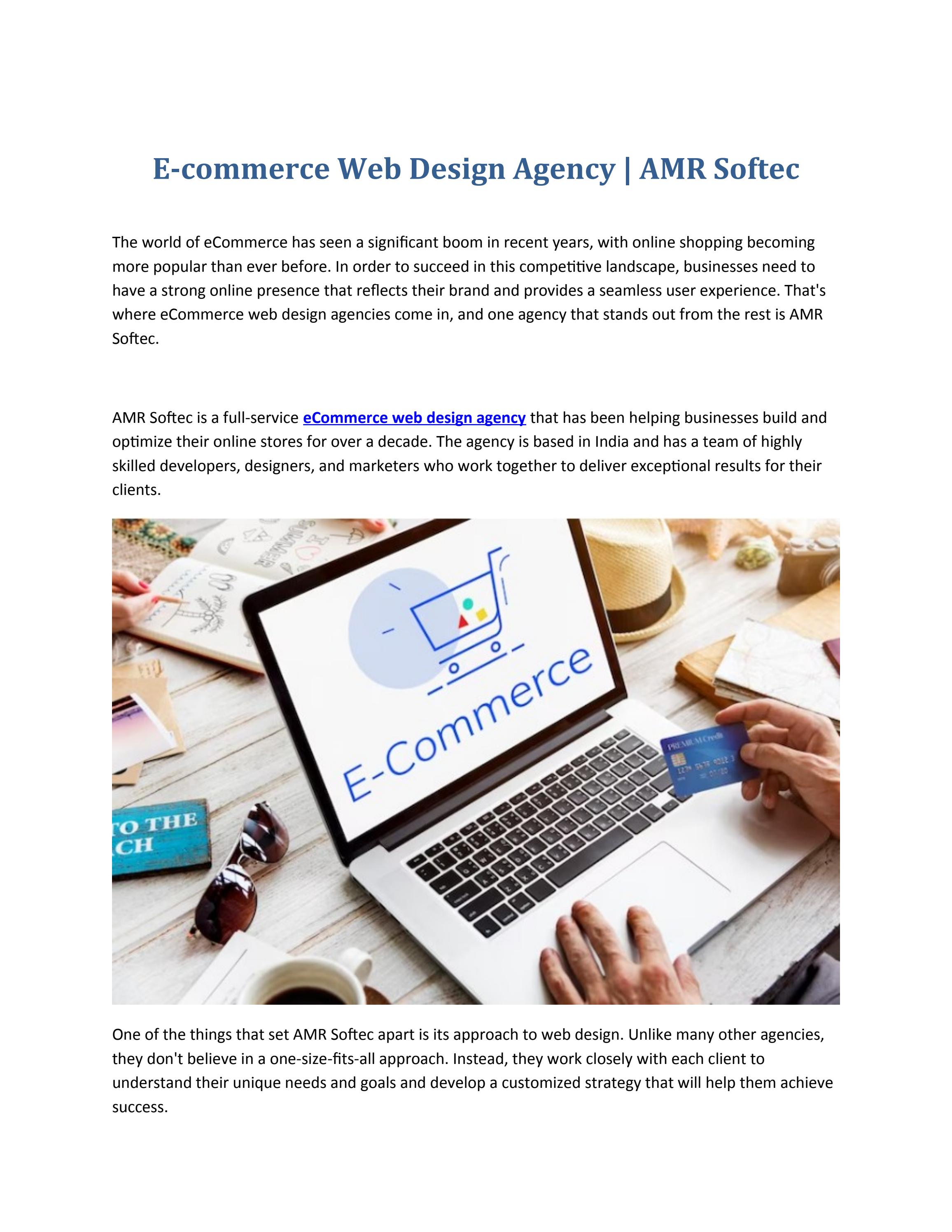 E-commerce Web Design Agency | AMR Softec by amrsoftec - Issuu