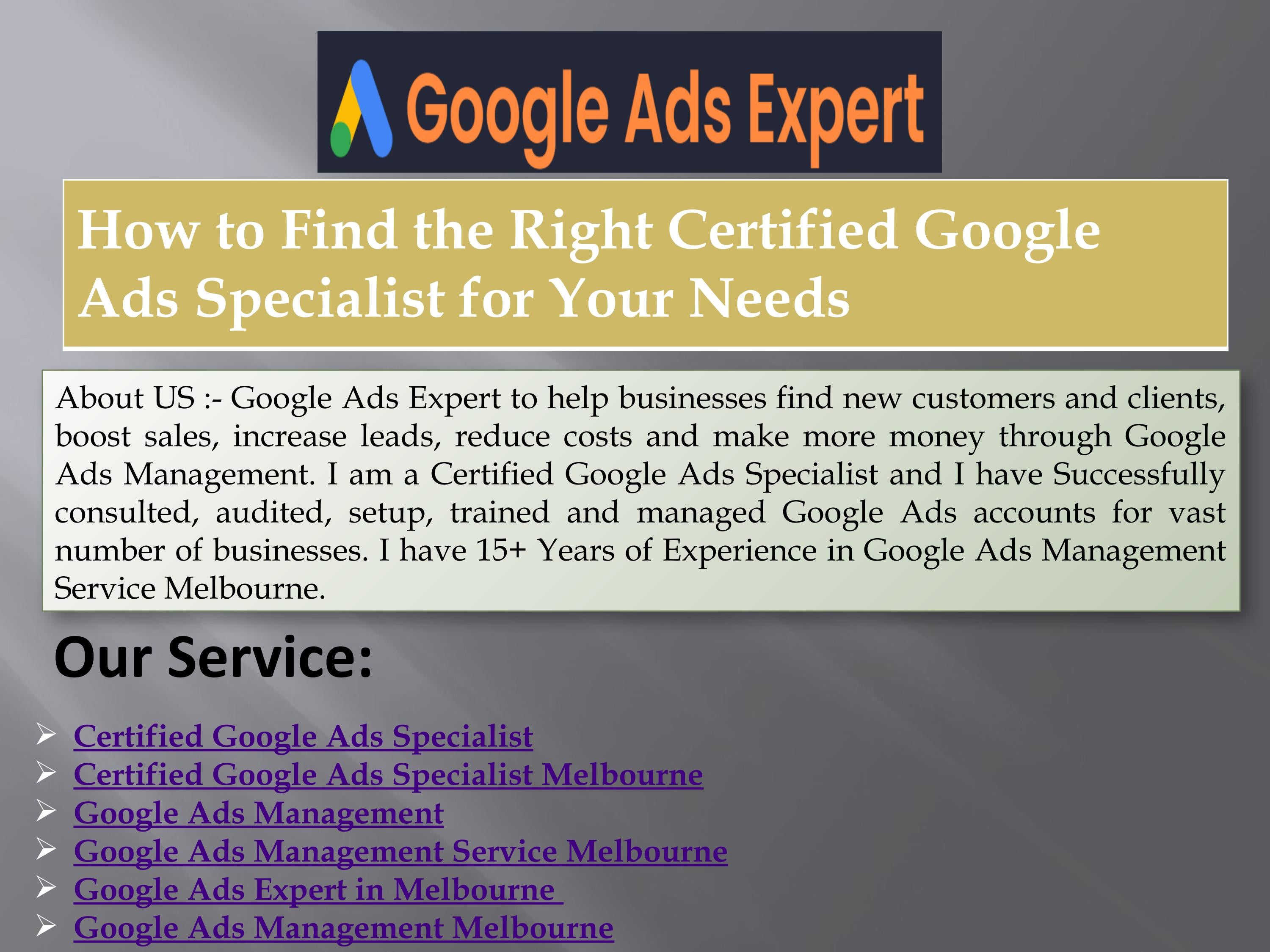 How to Find the Right Certified Google Ads Specialist for Your Needs by ...