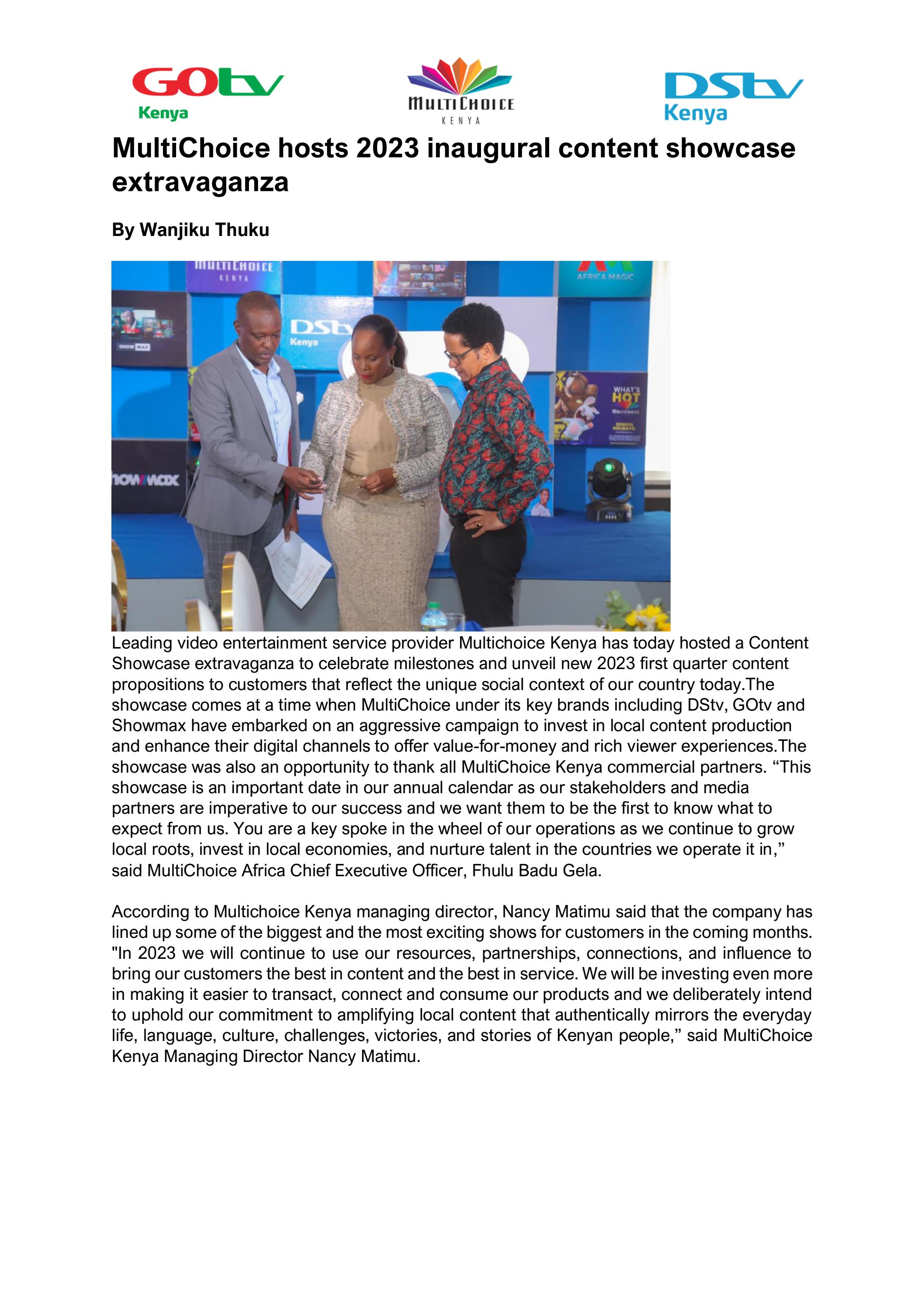 MULTICHOICE HOSTS 2023 INAUGURAL CONTENT SHOWCASE EXTRAVAGANZA BY ...