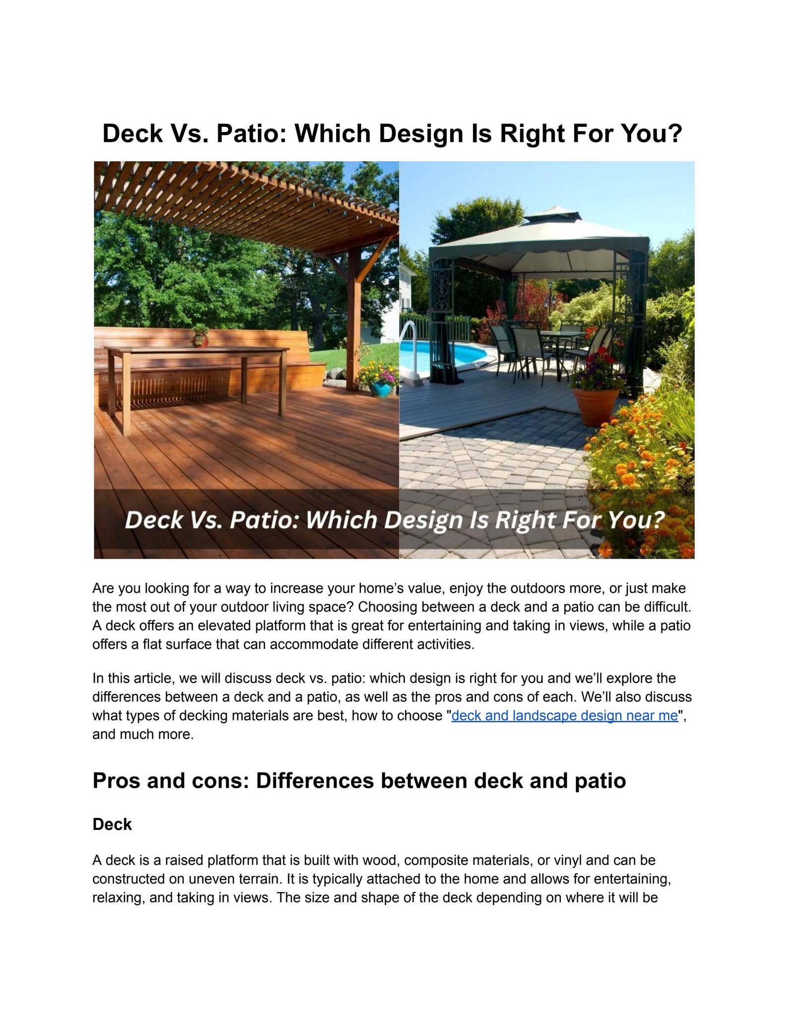 Deck Vs. Patio: Which Design Is Right For You? by Adney Versca - Issuu