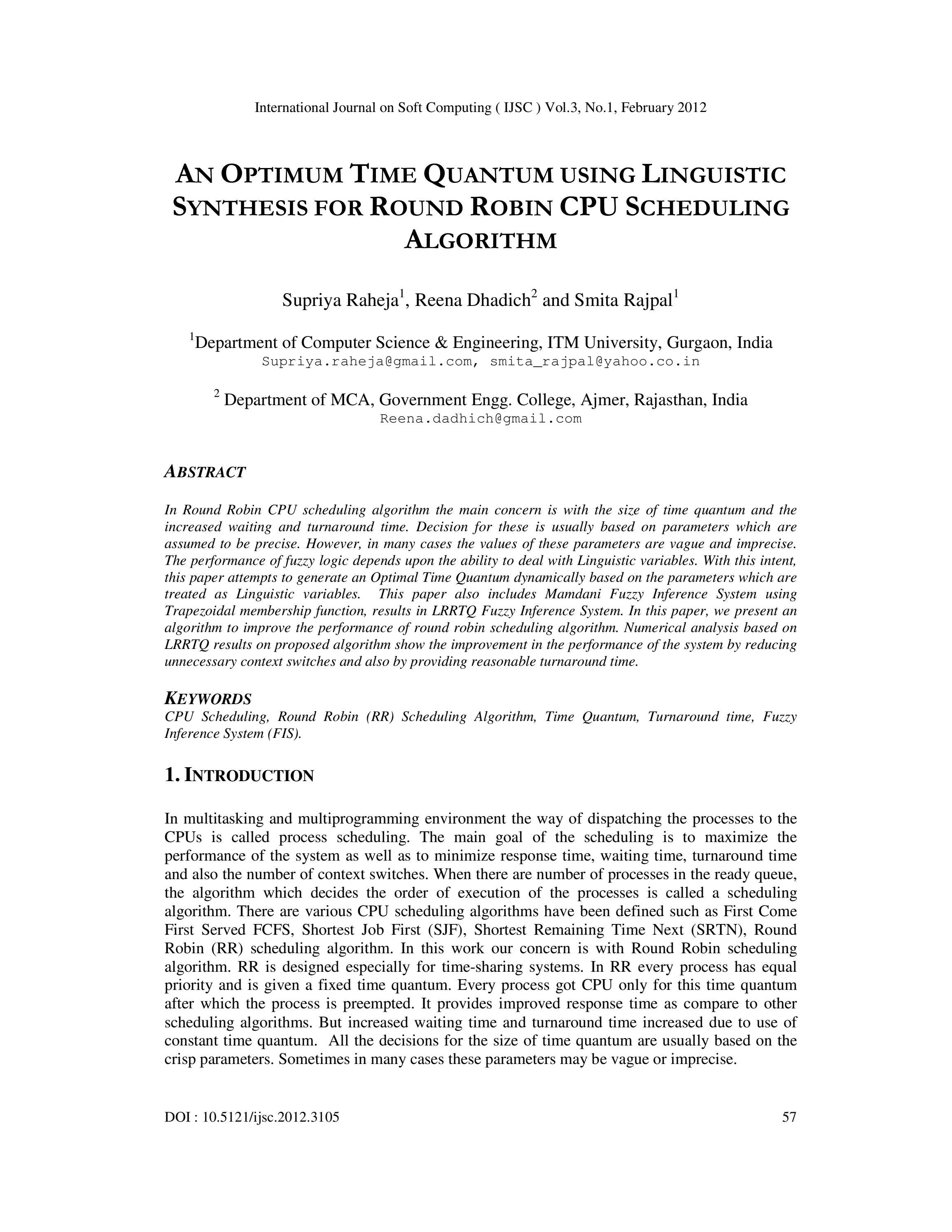 An Optimum Time Quantum Using Linguistic Synthesis for Round Robin Cpu ...