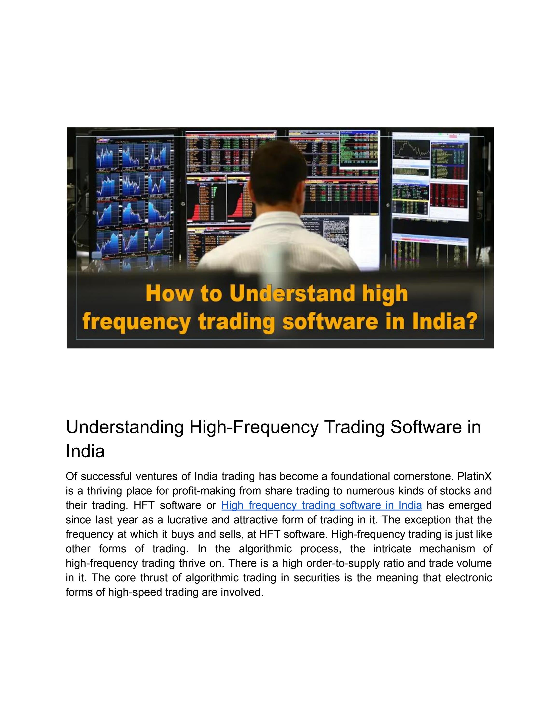 How to Understand High Frequency Trading Software in India? by ...