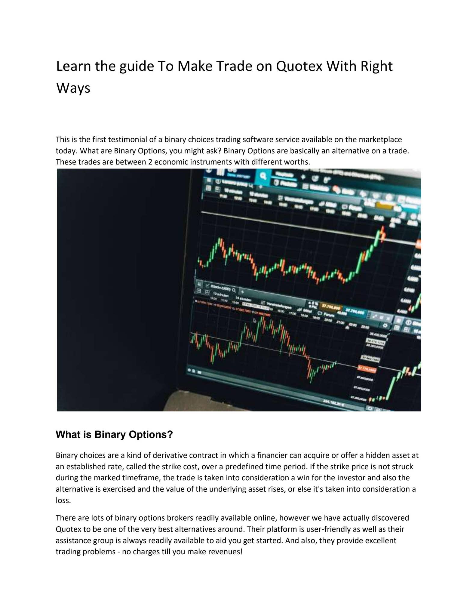 Learn the guide To Make Trade on Quotex With Right Ways by Quotex Login ...