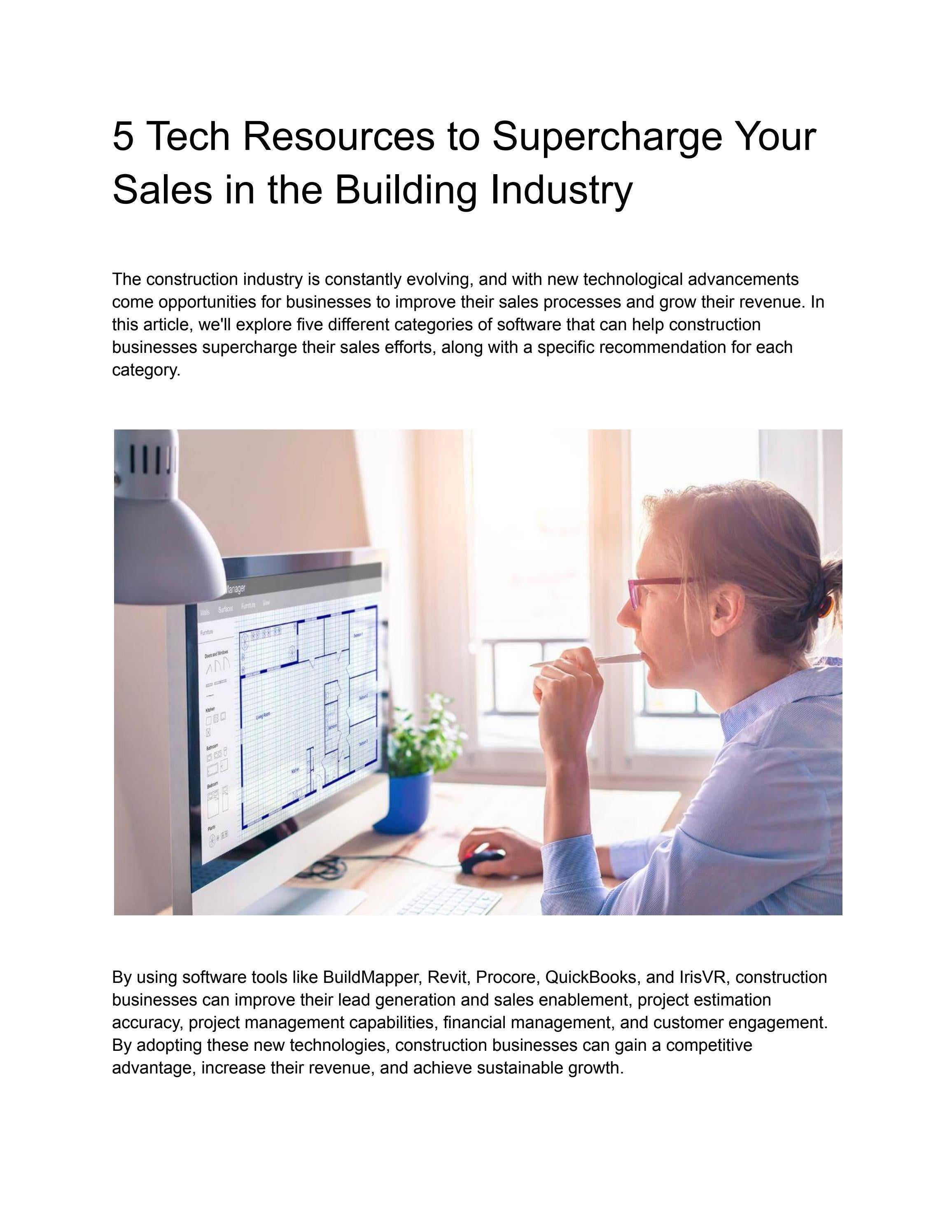 5 Tech Resources to Supercharge Your Sales in the Building Industry by ...