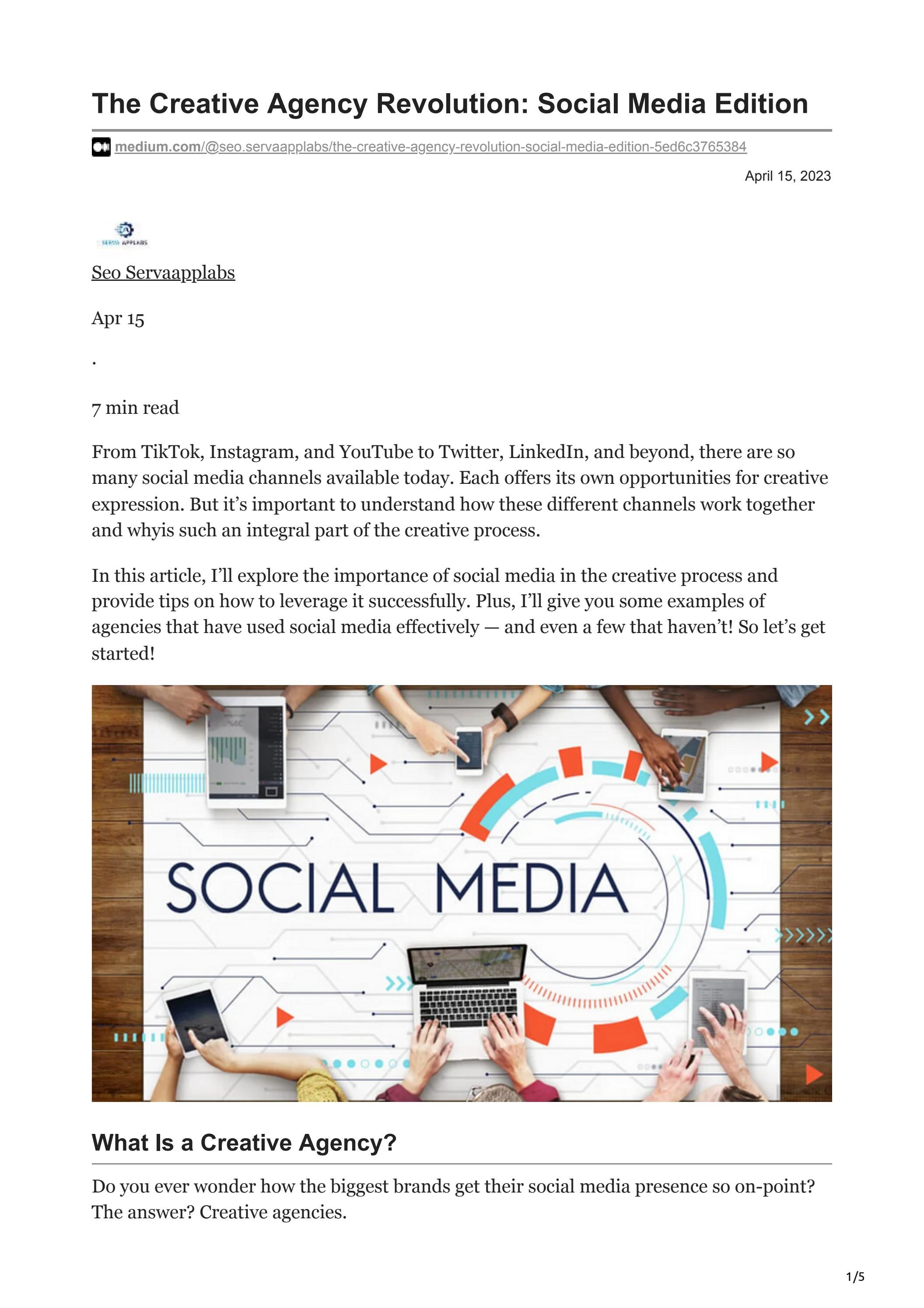 The Creative Agency Revolution: Social Media Edition by Serva Applabs ...