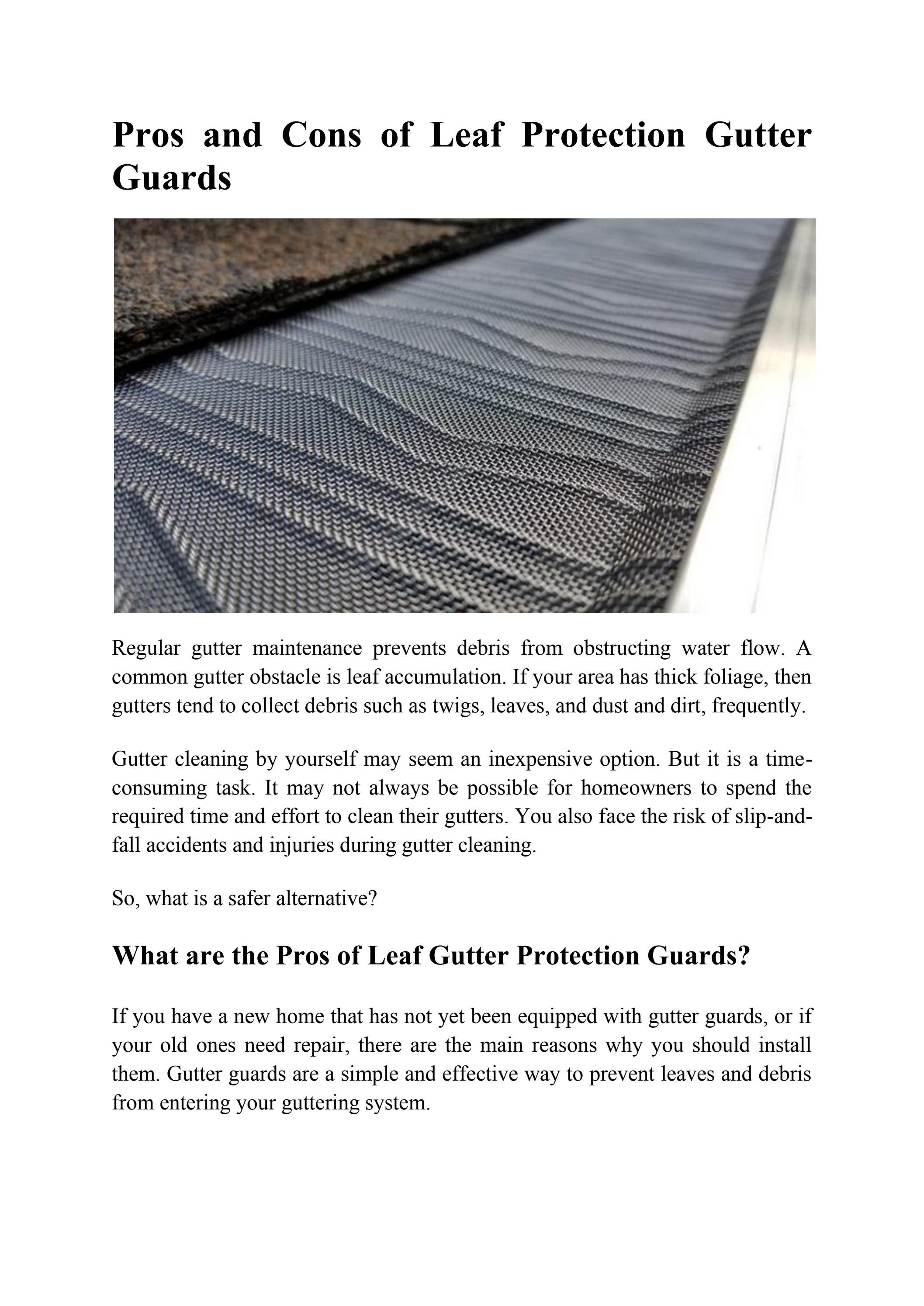 Pros and Cons of Leaf Protection Gutter Guards by Royal Gutters - Issuu