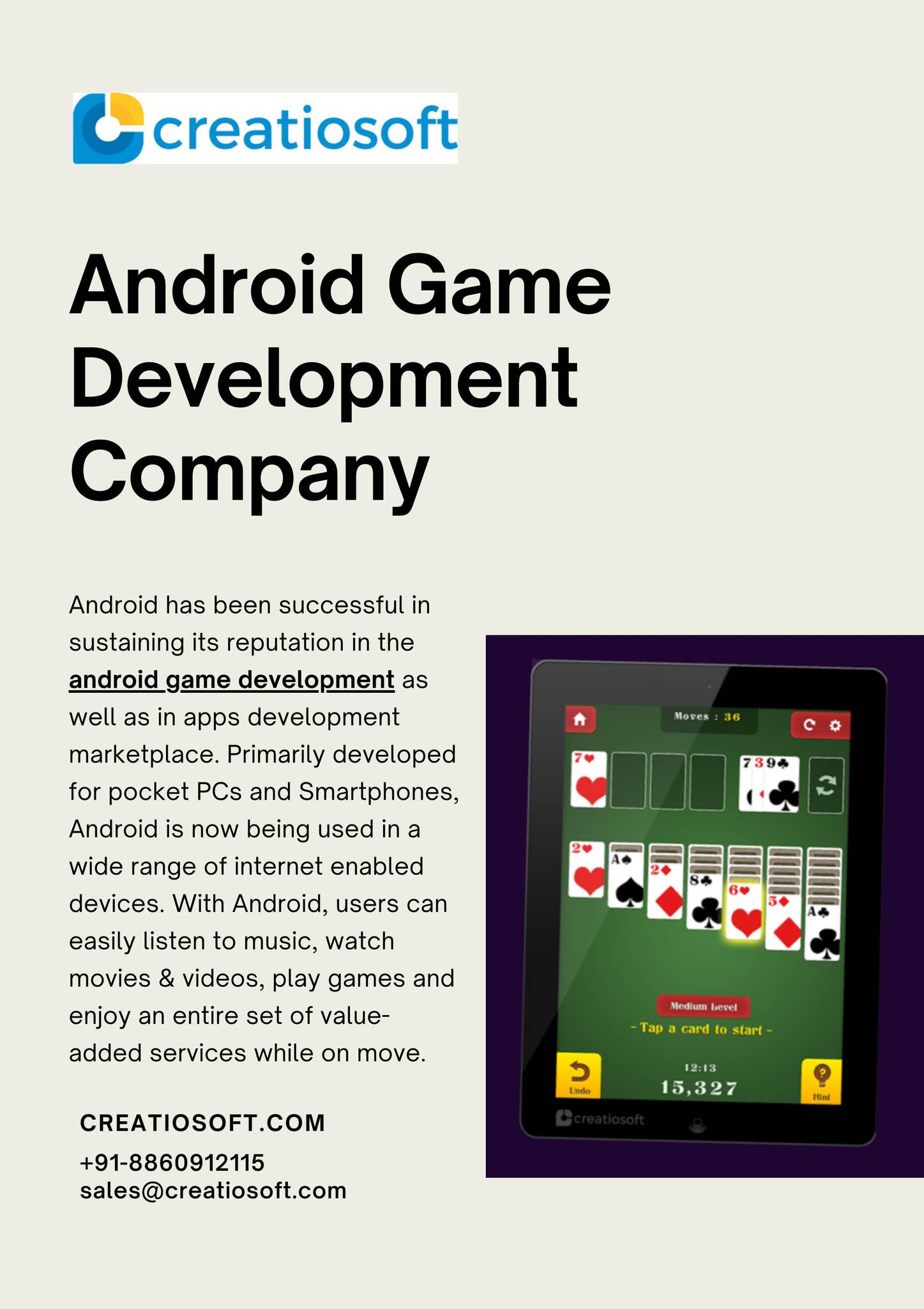 Android Game Development Company - CreatioSoft by CreatioSoft - Issuu