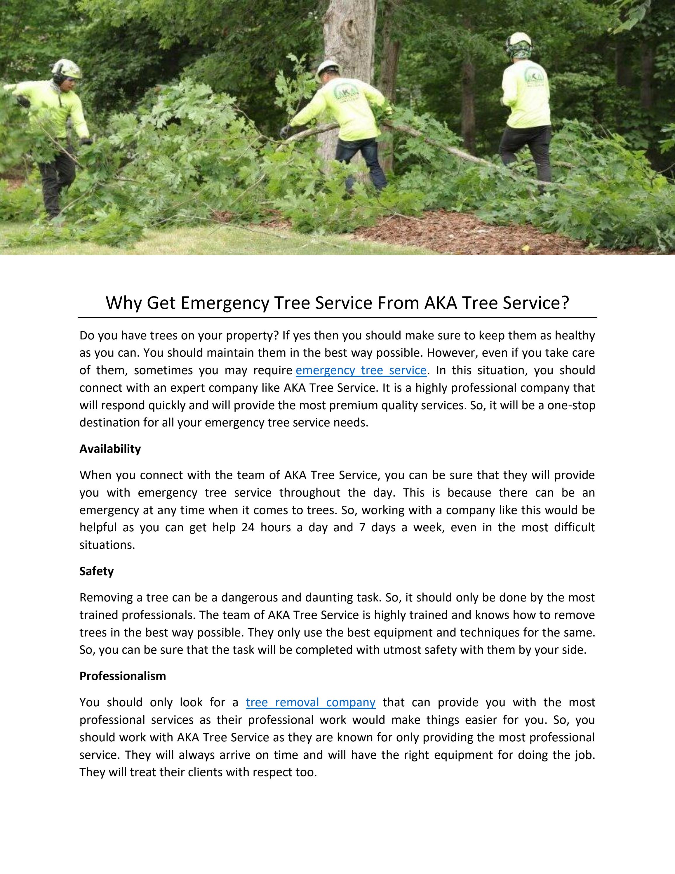 Why Get Emergency Tree Service From AKA Tree Service? by kriss Harrison ...