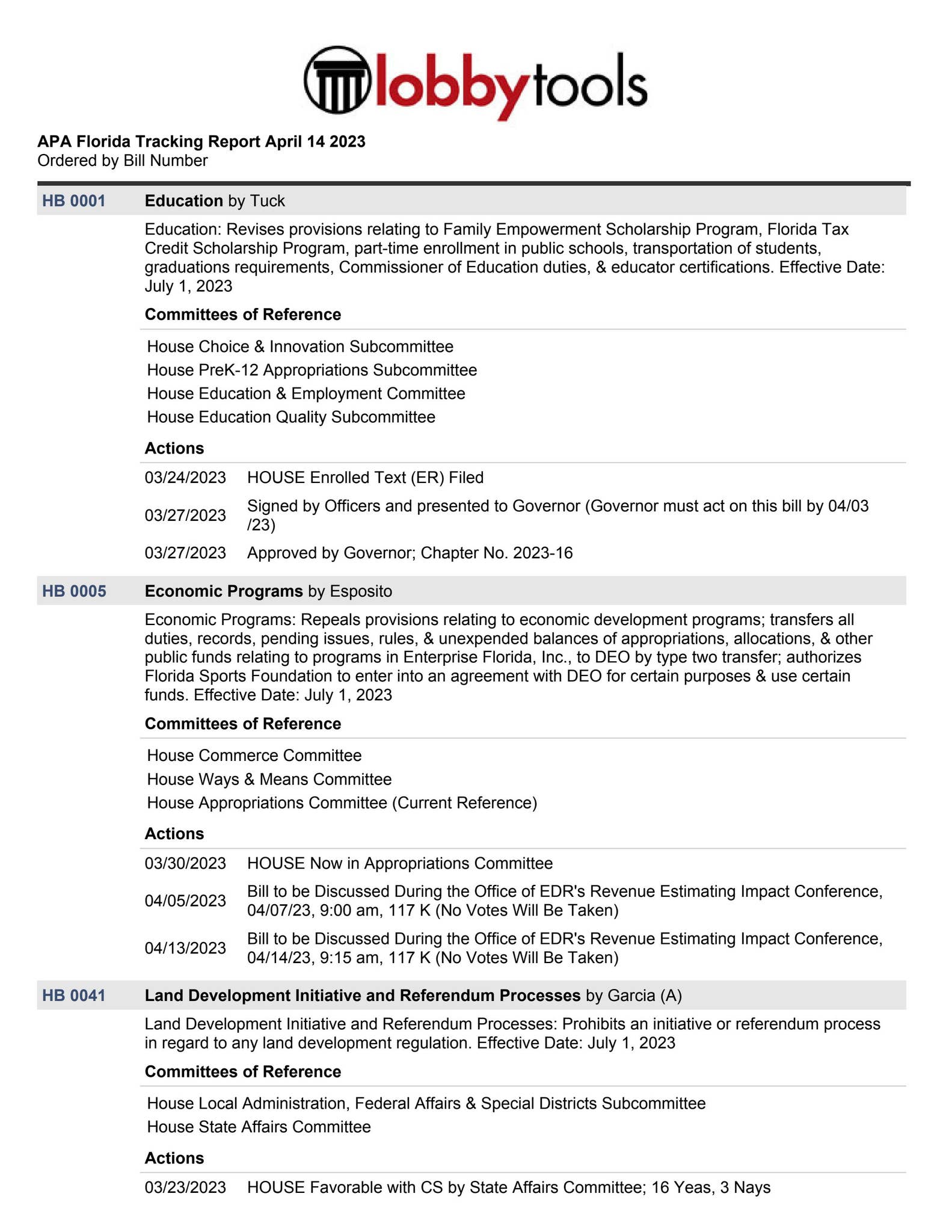APA Florida Bill Tracking Report | April 14, 2023 by APA Florida - Issuu