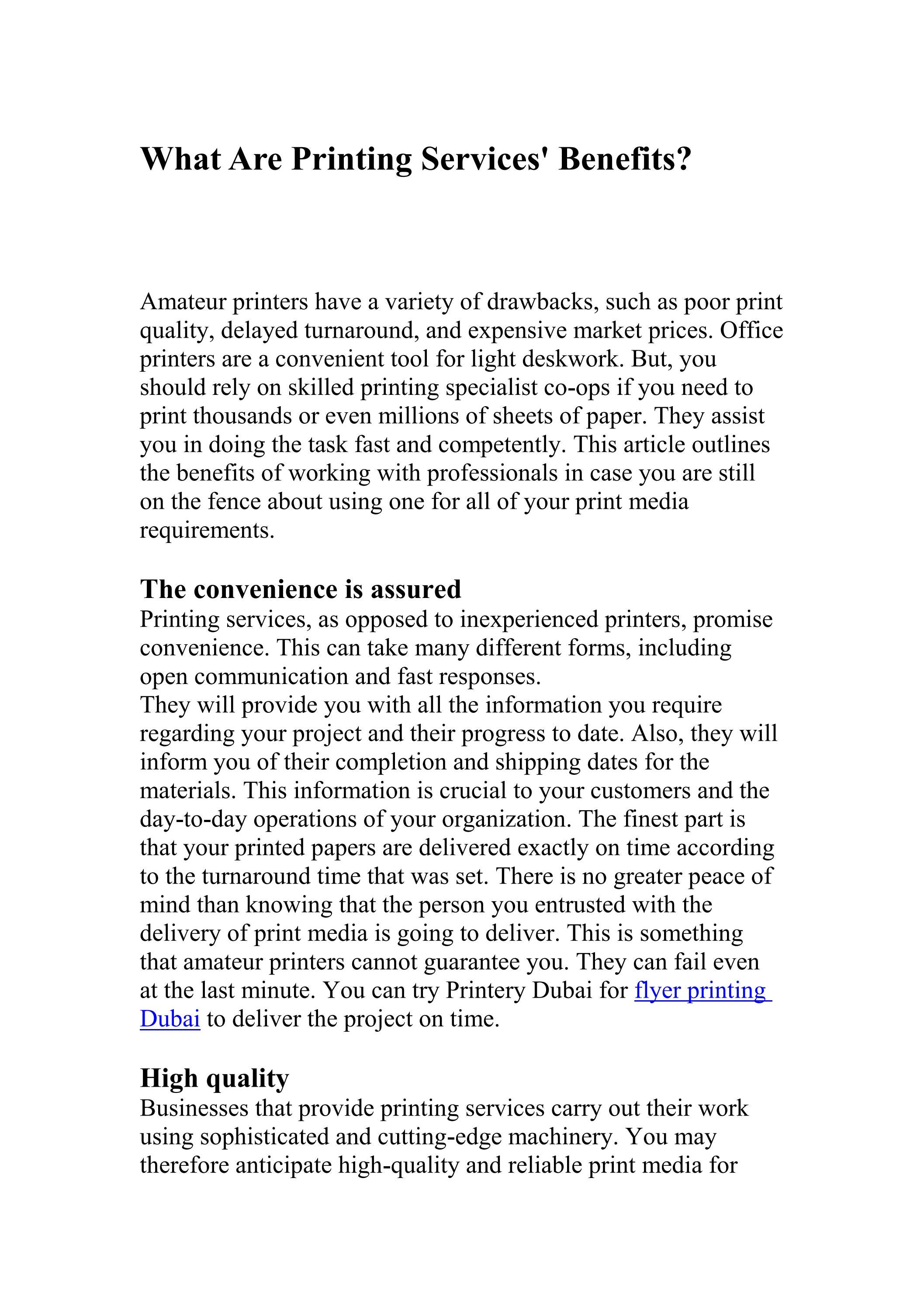 What Are Printing Services' Benefits? by Printery Dubai - Issuu