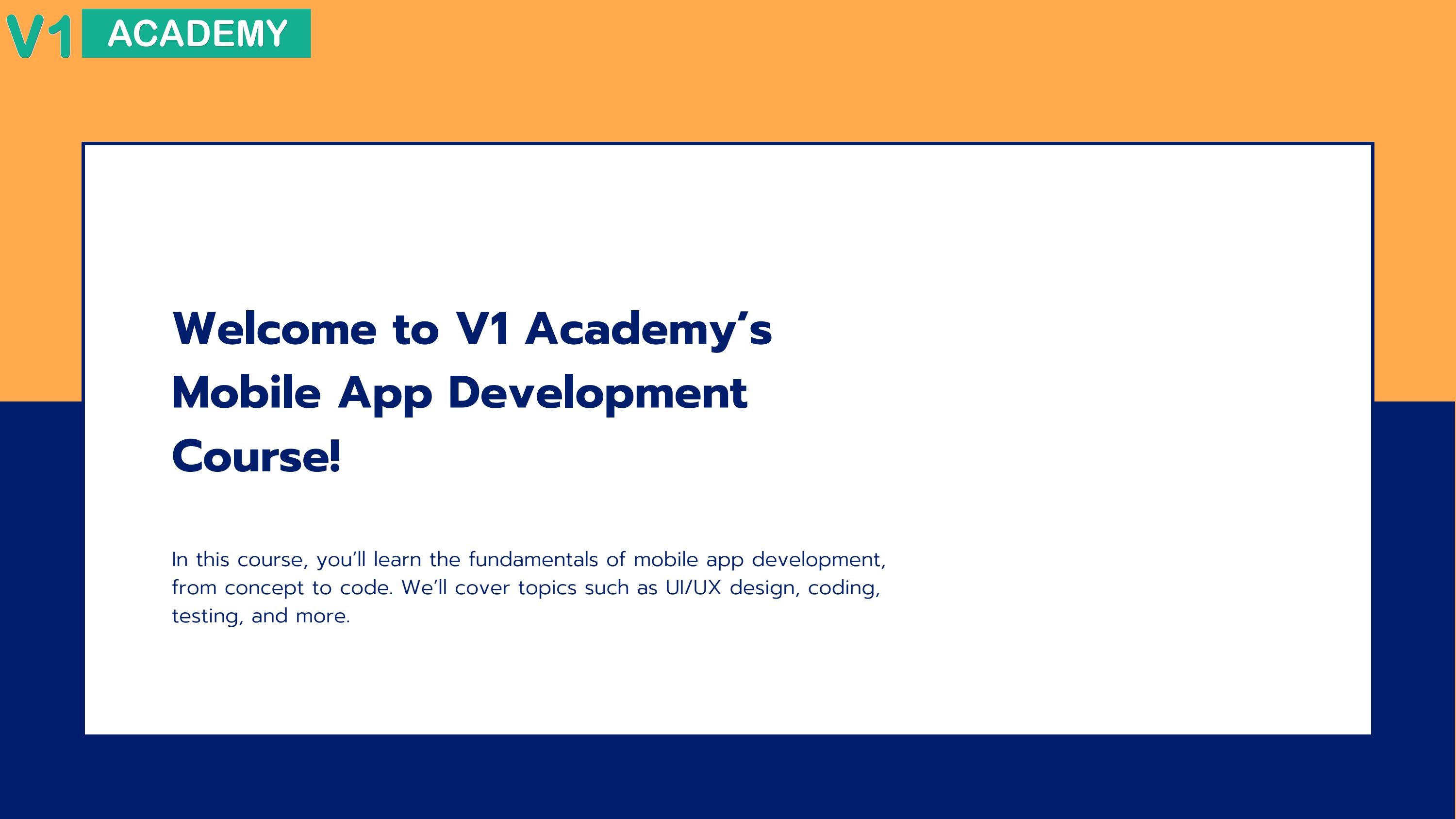 Mobile App Development Course at V1 Academy by v1 academy - Issuu