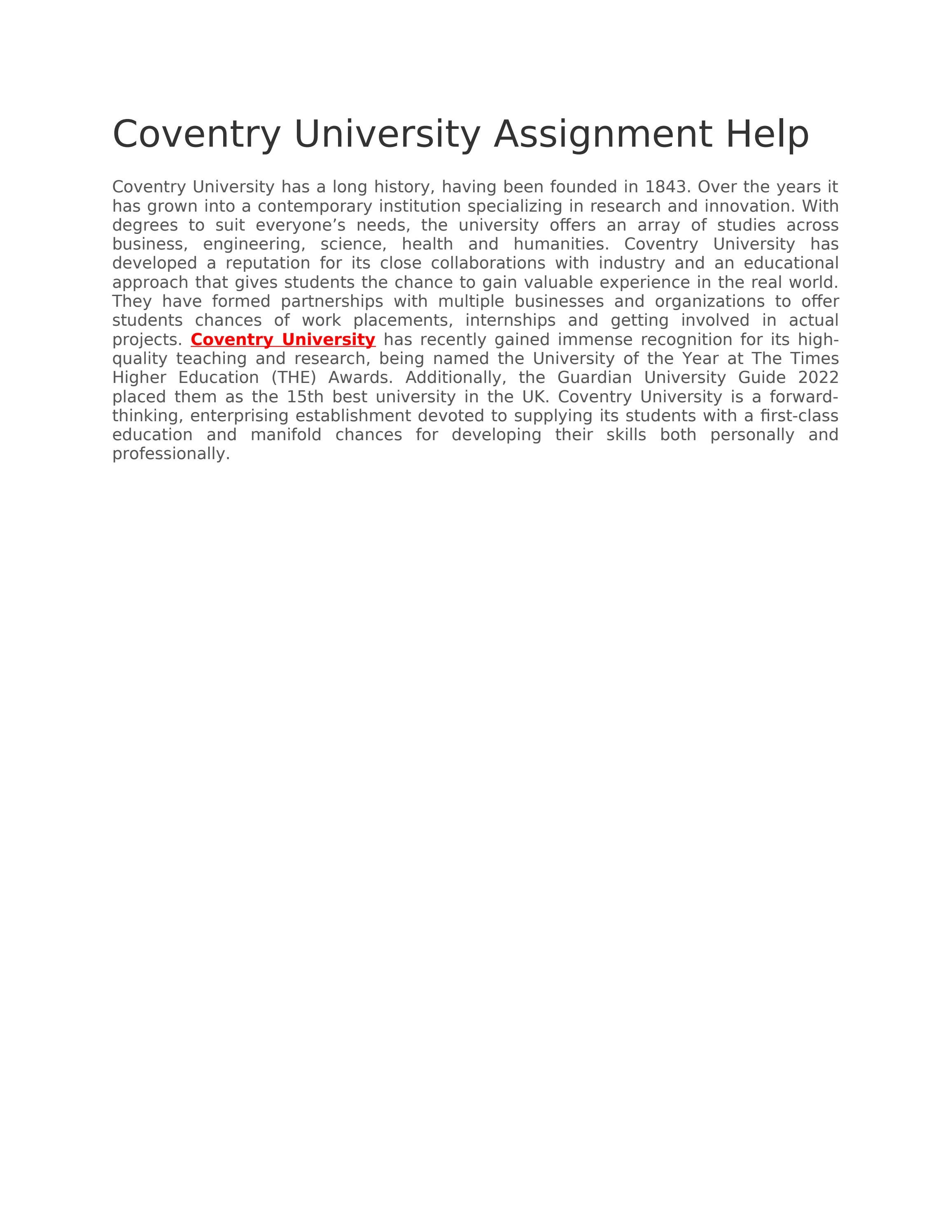 Coventry University Assignment Help by aaravsunakuk - Issuu