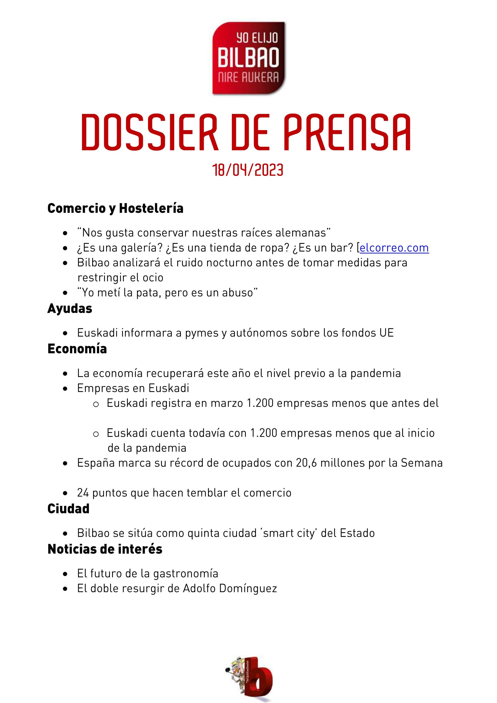 DOSSIER DE PRENSA 18/04/2023 by Bilbao Dendak - Issuu