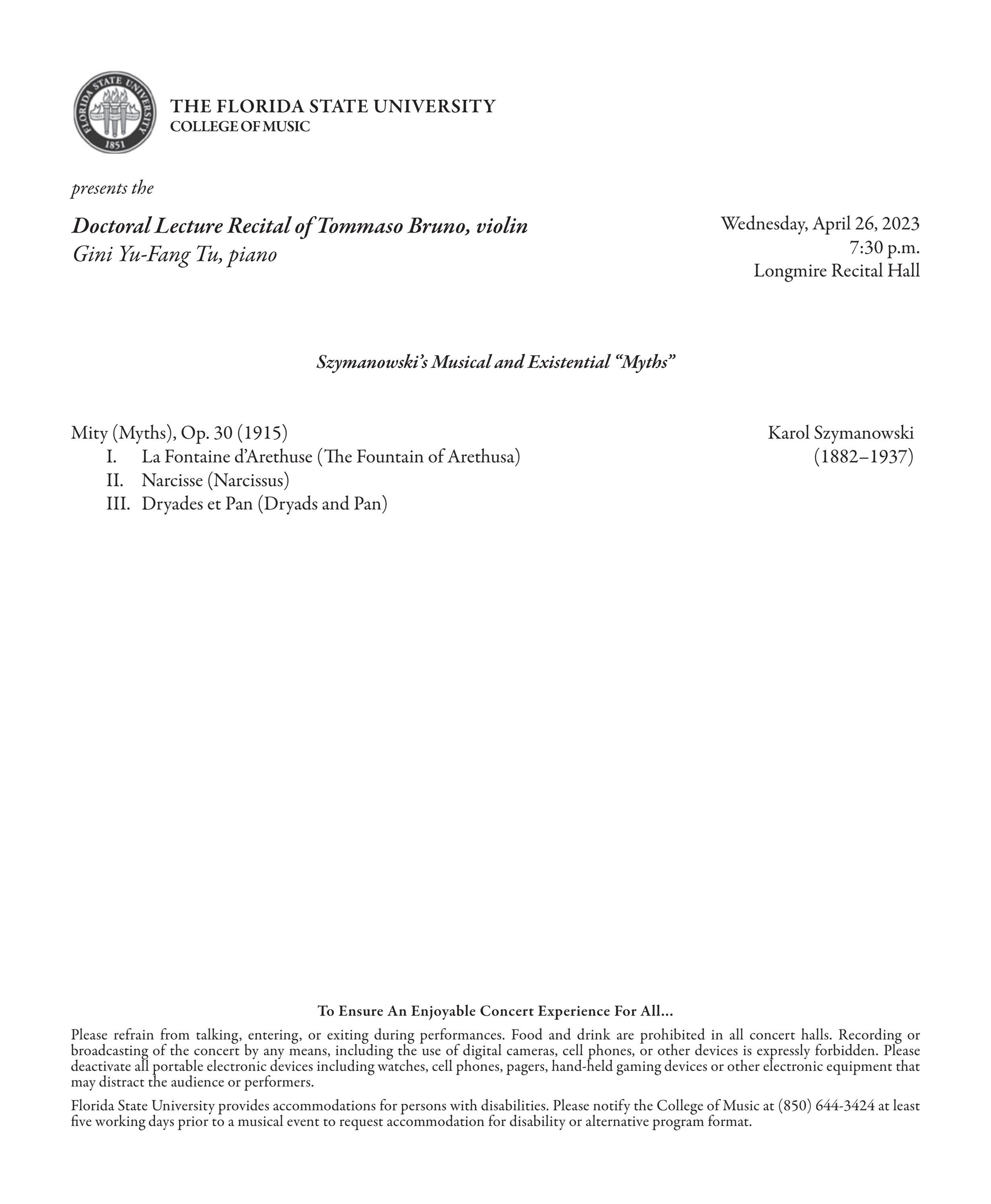 20230426_Bruno by Florida State University College of Music - Issuu