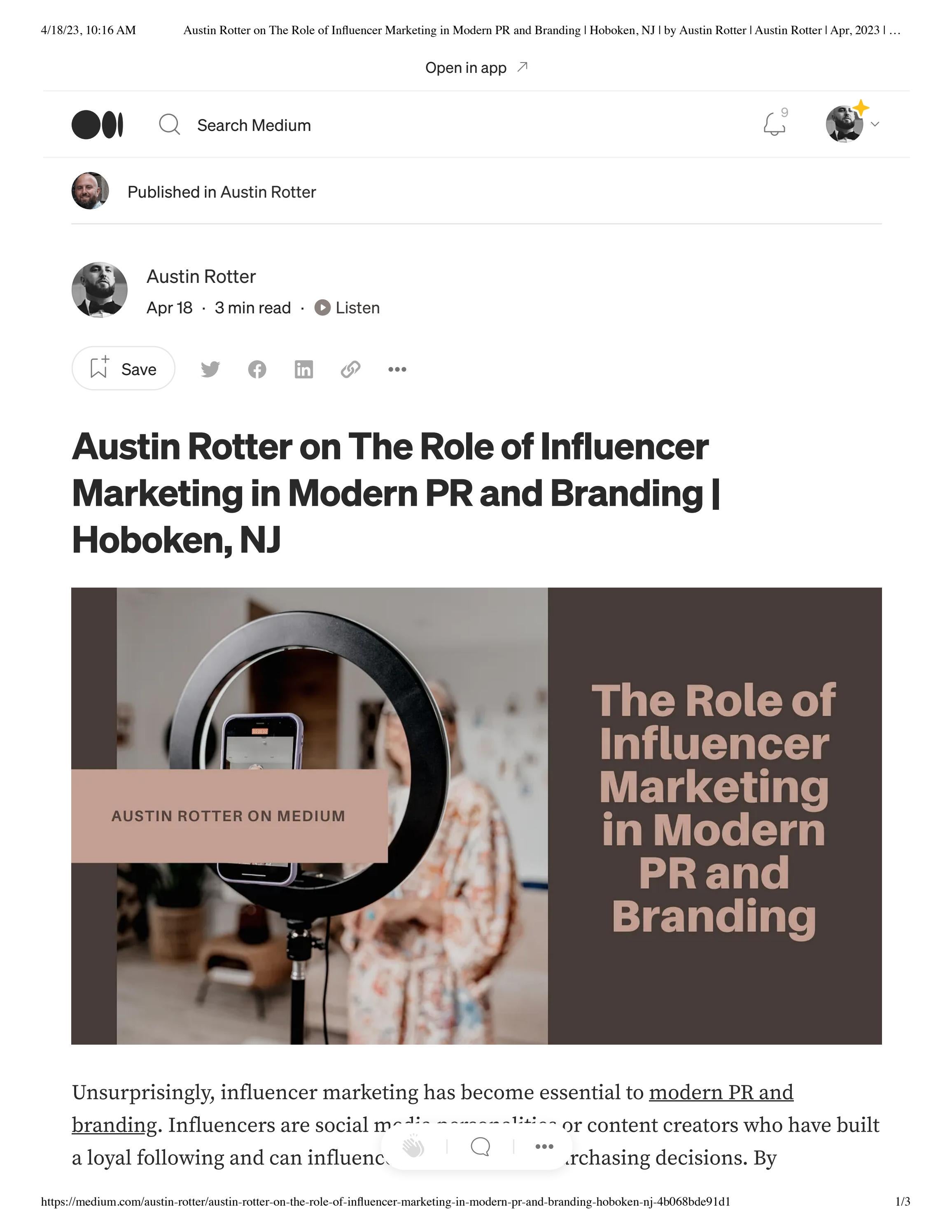 Austin Rotter on The Role of Influencer Marketing in Modern PR and Branding | Hoboken, NJ by ...