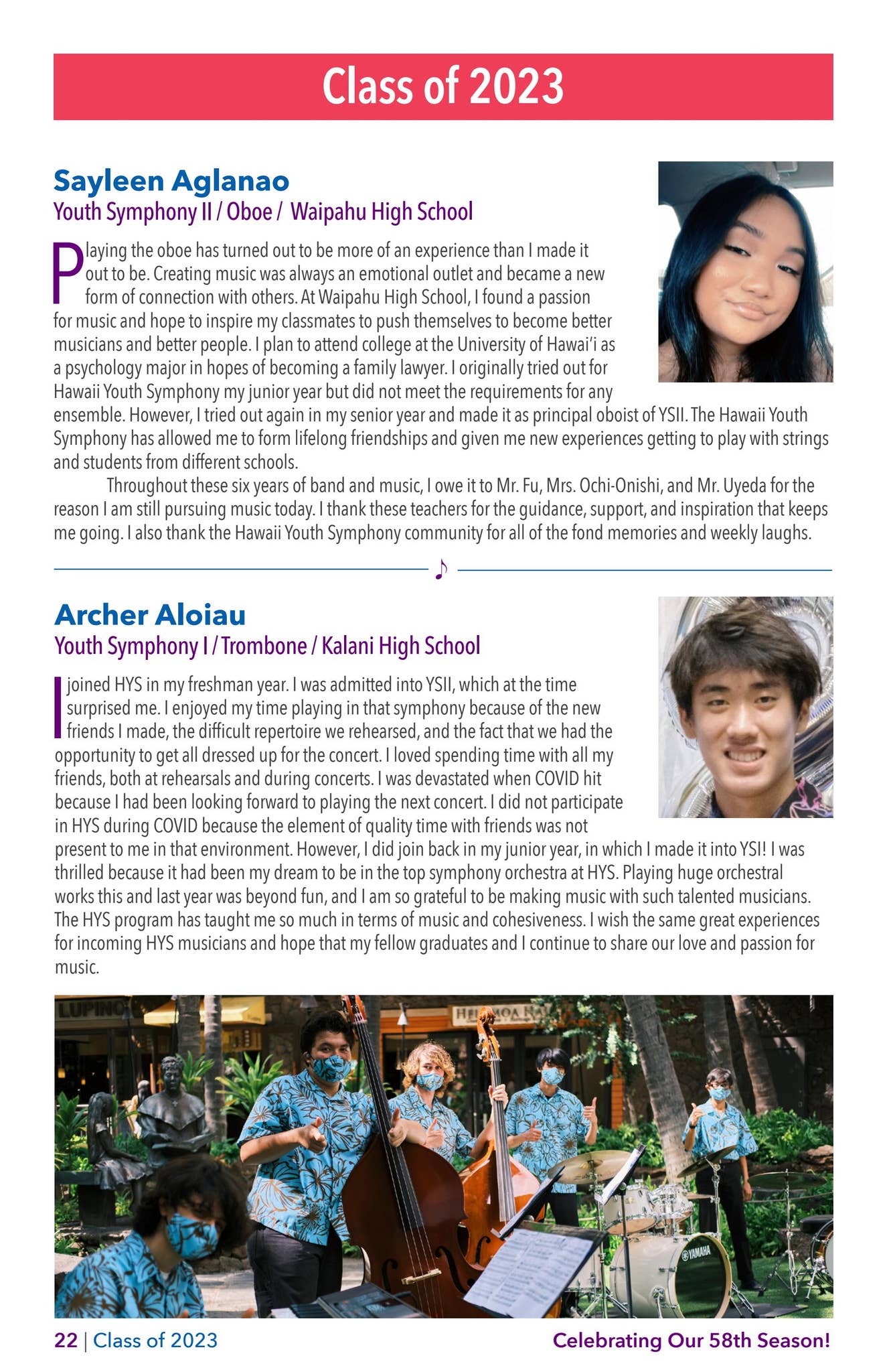 Class of 2023 Senior Bios by Hawaii Youth Symphony - Issuu