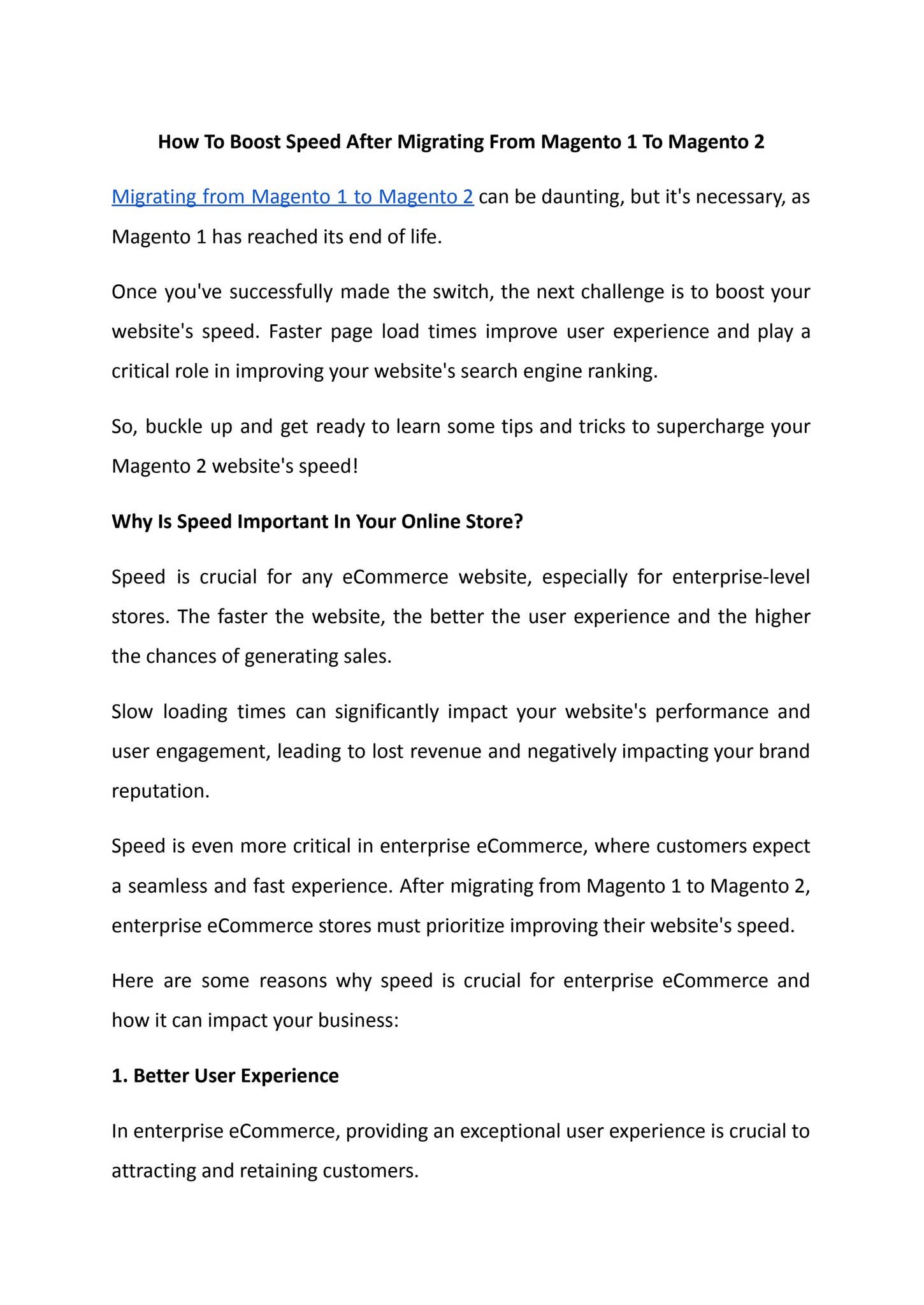 How To Boost Speed After Migrating From Magento 1 To Magento 2 by WEDOWEBAPPS LLC - Issuu