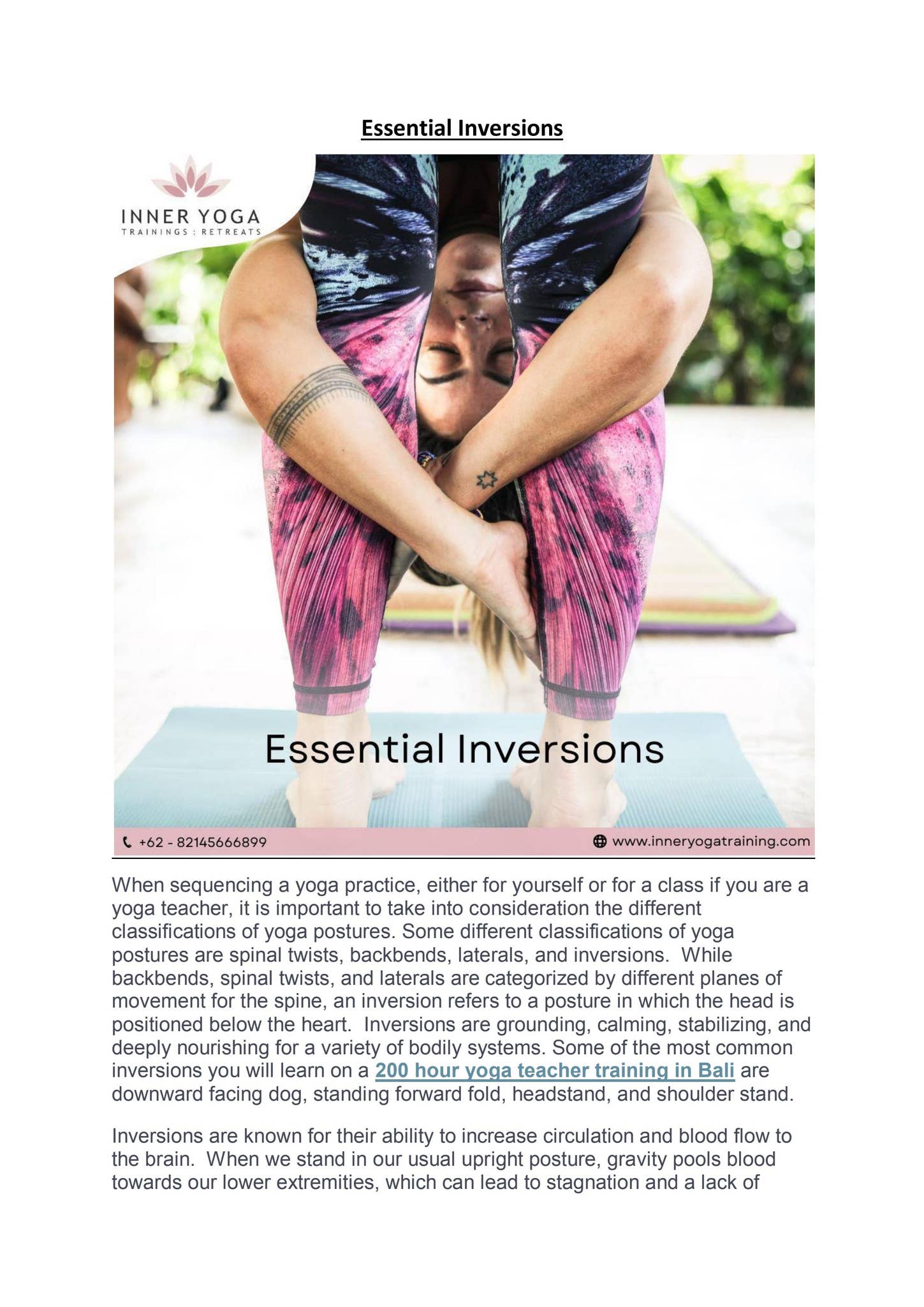 Essential Inversions by InnerYoga Training - Issuu