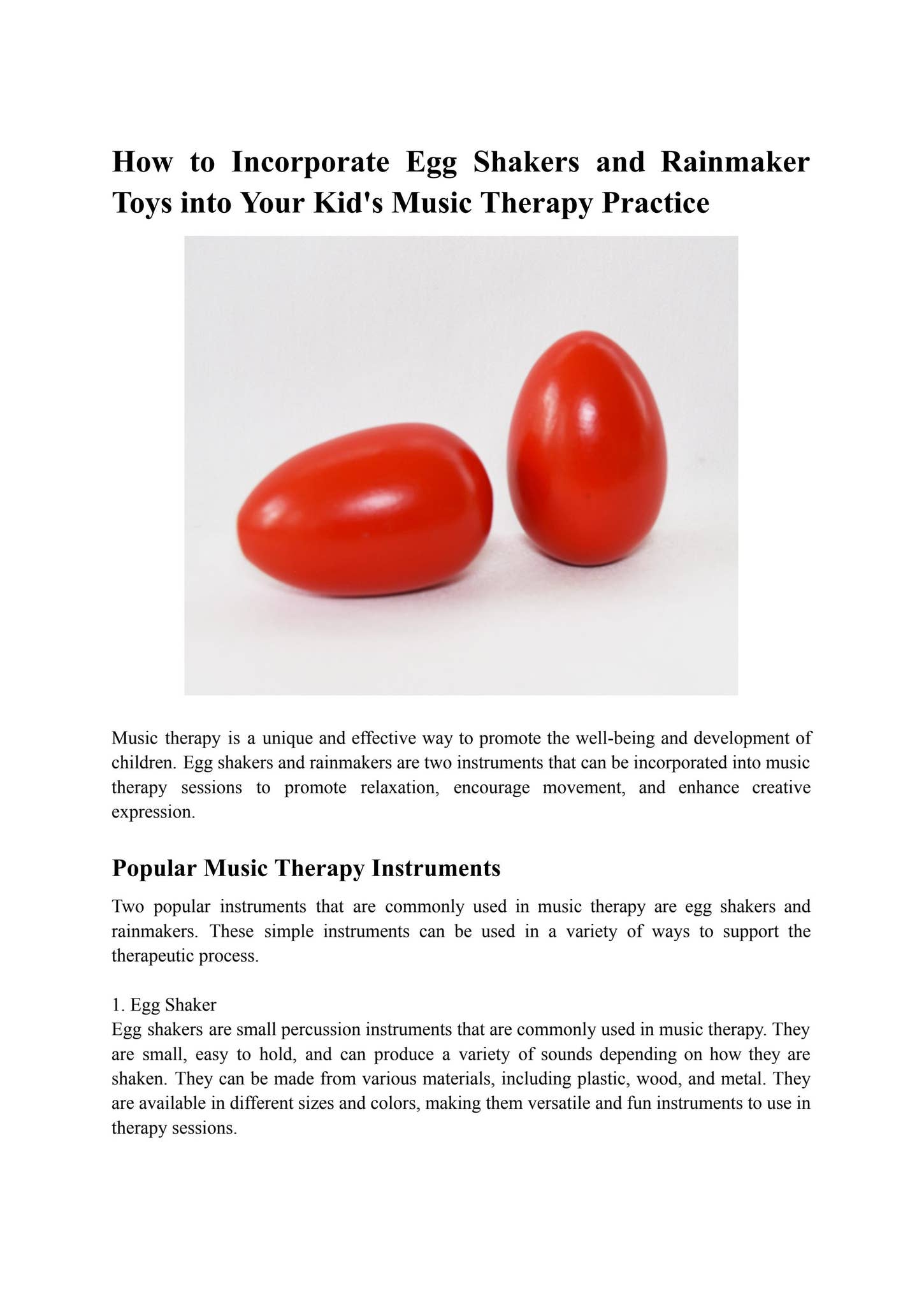 HOW TO INCORPORATE EGG SHAKERS AND RAINMAKER TOYS INTO YOUR KID'S MUSIC THERAPY PRACTICE by ...