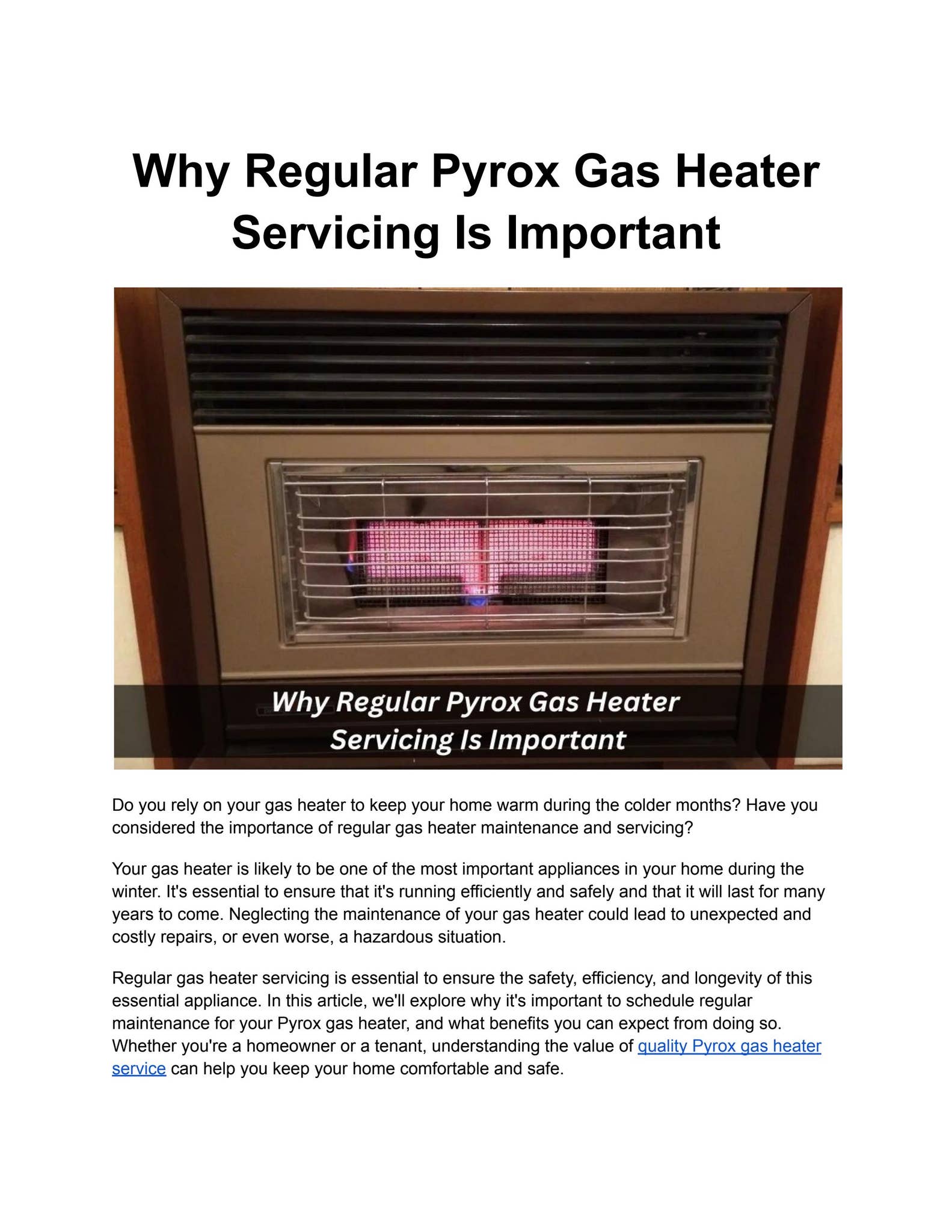 Why Regular Pyrox Gas Heater Servicing Is Important by Bhea Deuna - Issuu