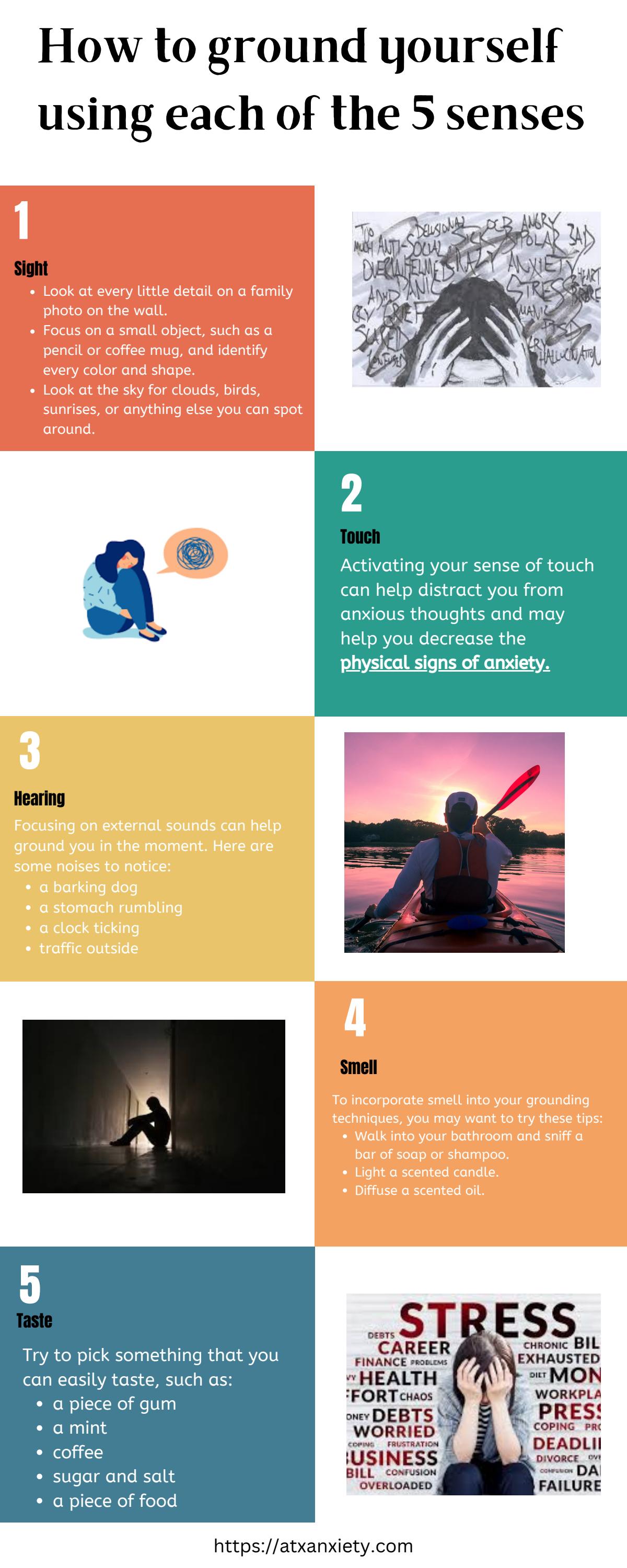 How to ground yourself using each of the 5 senses by Anxiety Specialist ...