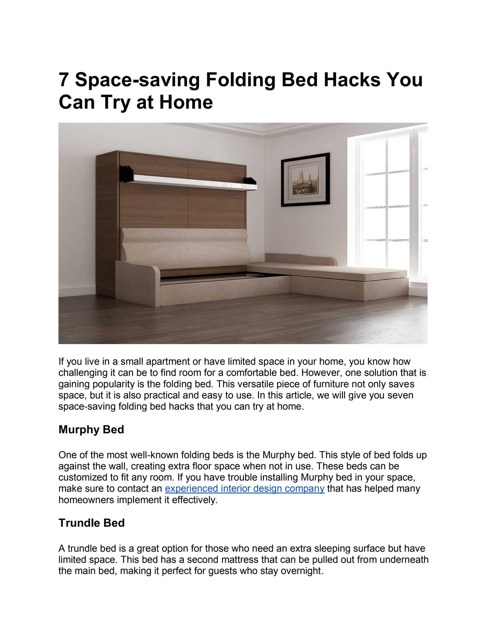 7 Space saving Folding Bed Hacks You Can Try at Home by D LIFE Home Interiors Issuu