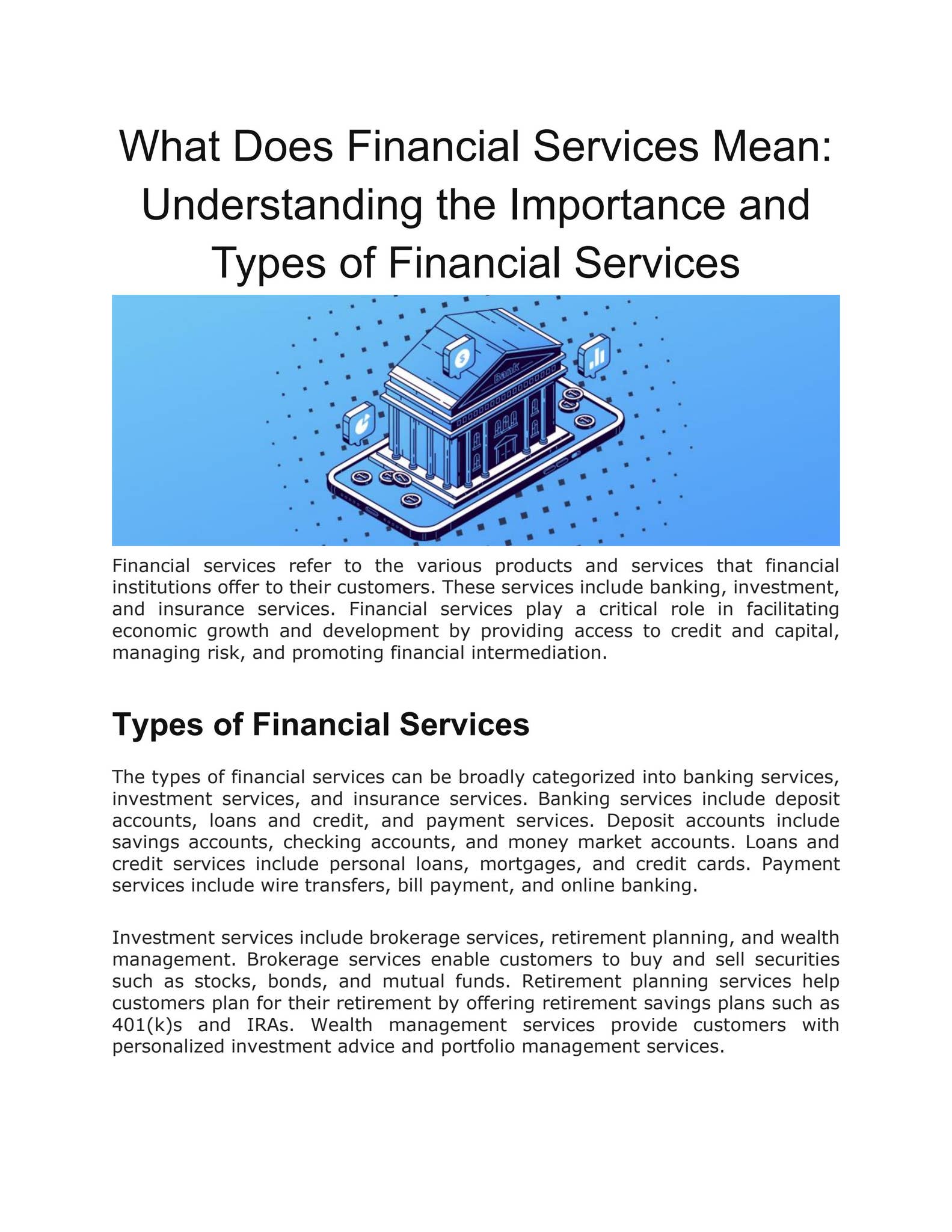 What Does Financial Services Mean: Understanding the Importance and ...