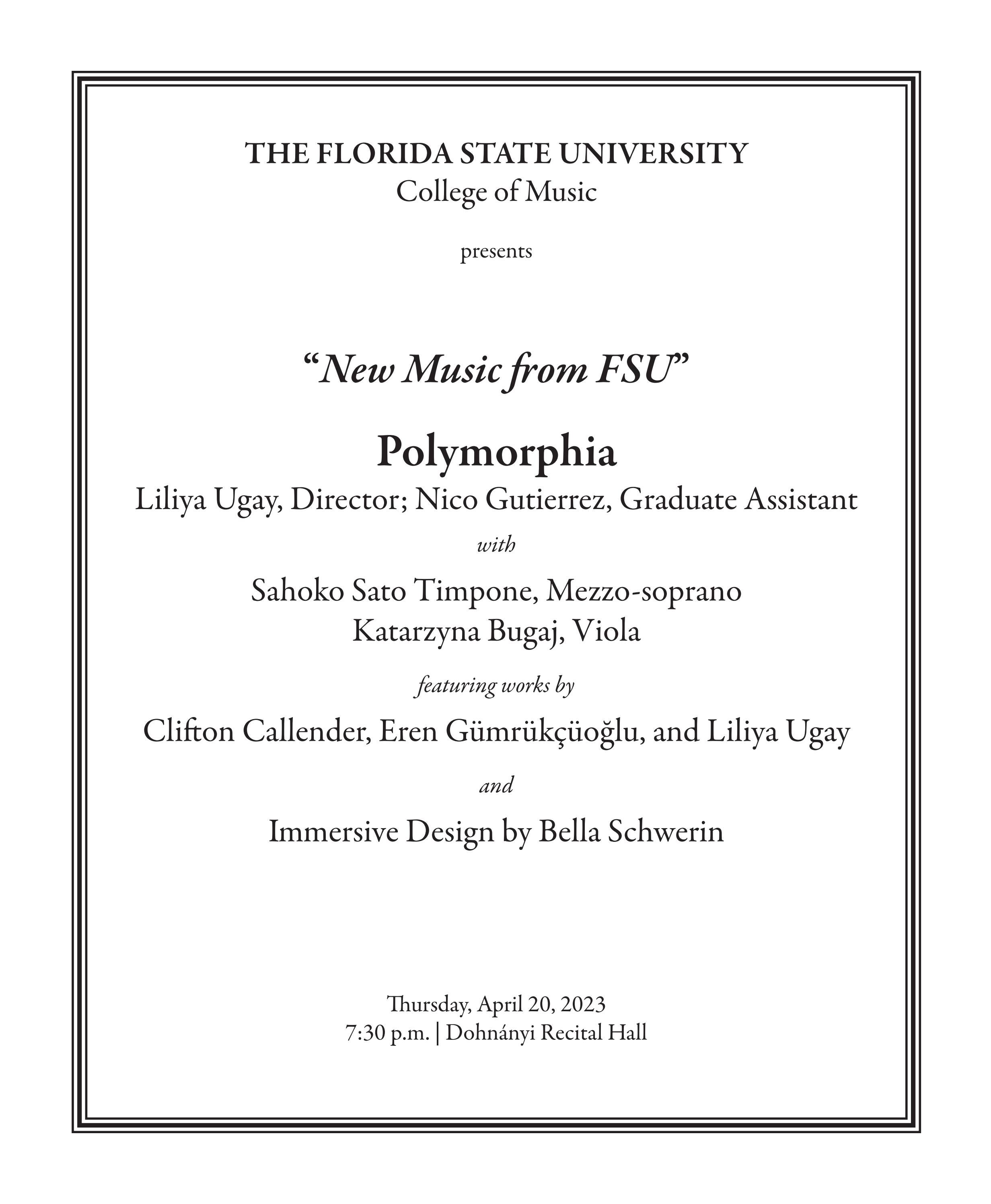 20230420_Polymorphia by Florida State University College of Music - Issuu