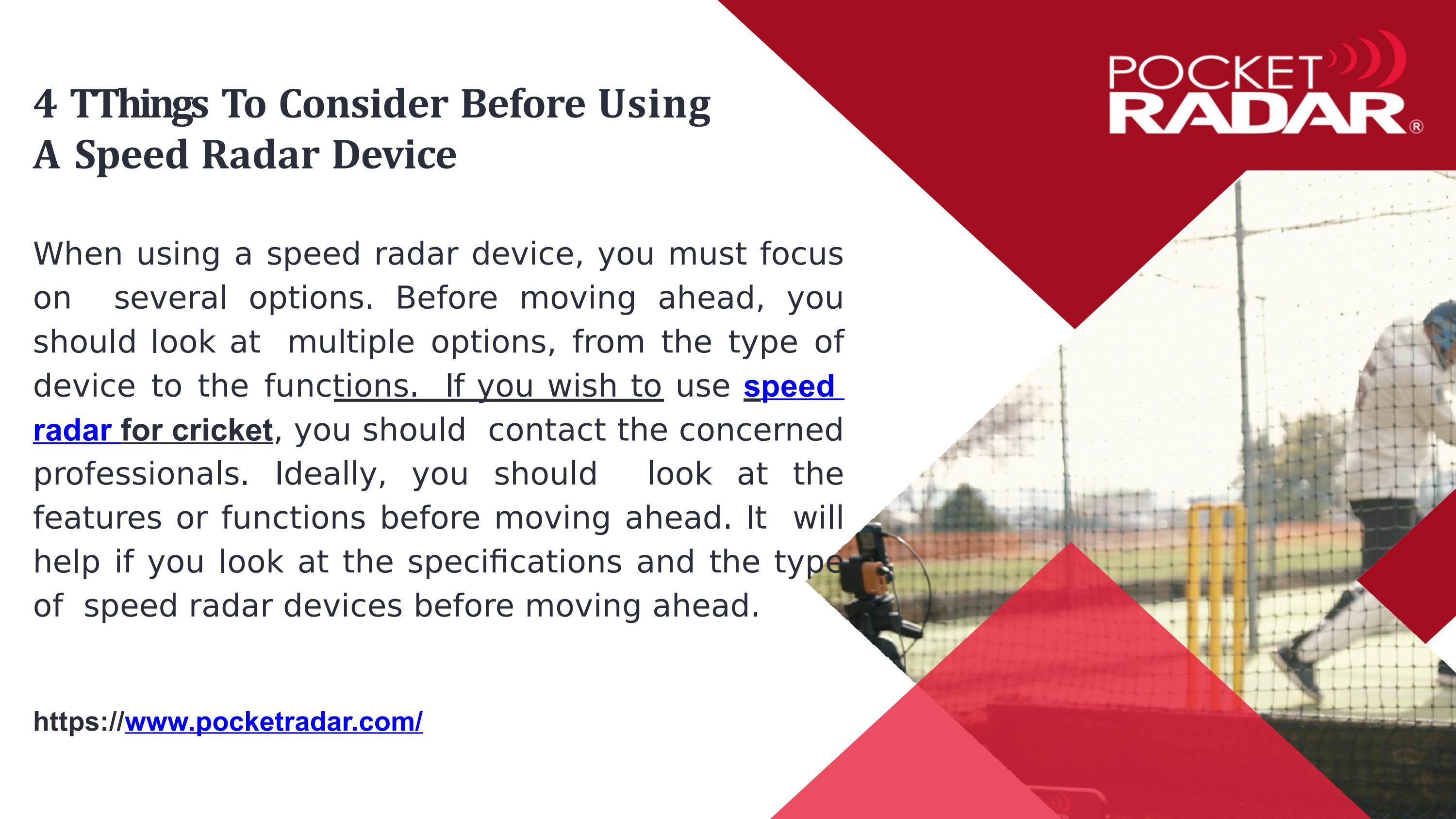 4 Things To Consider Before Using A Speed Radar Device by Pocket Radar ...