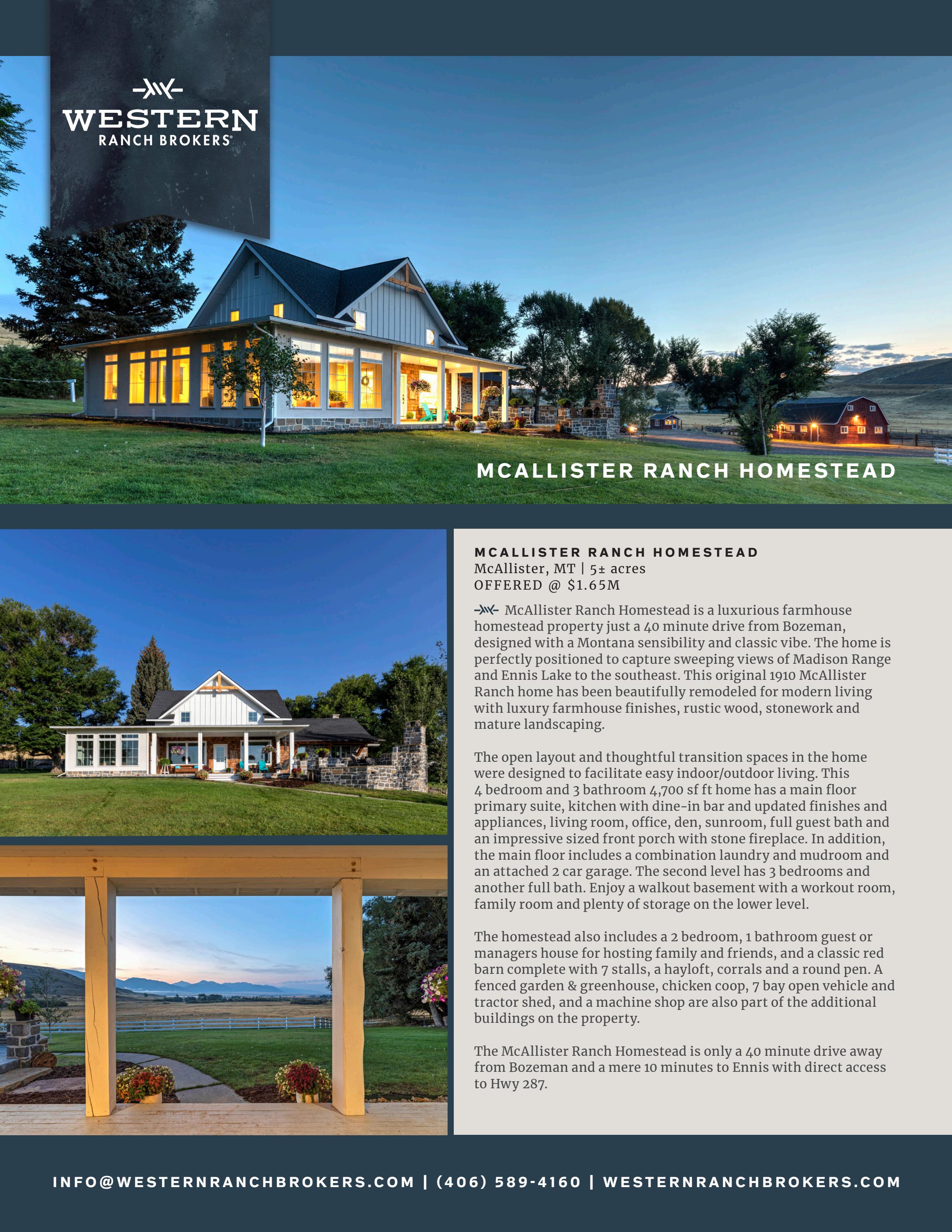 McAllister Ranch Homestead by Western Ranch Brokers - Issuu