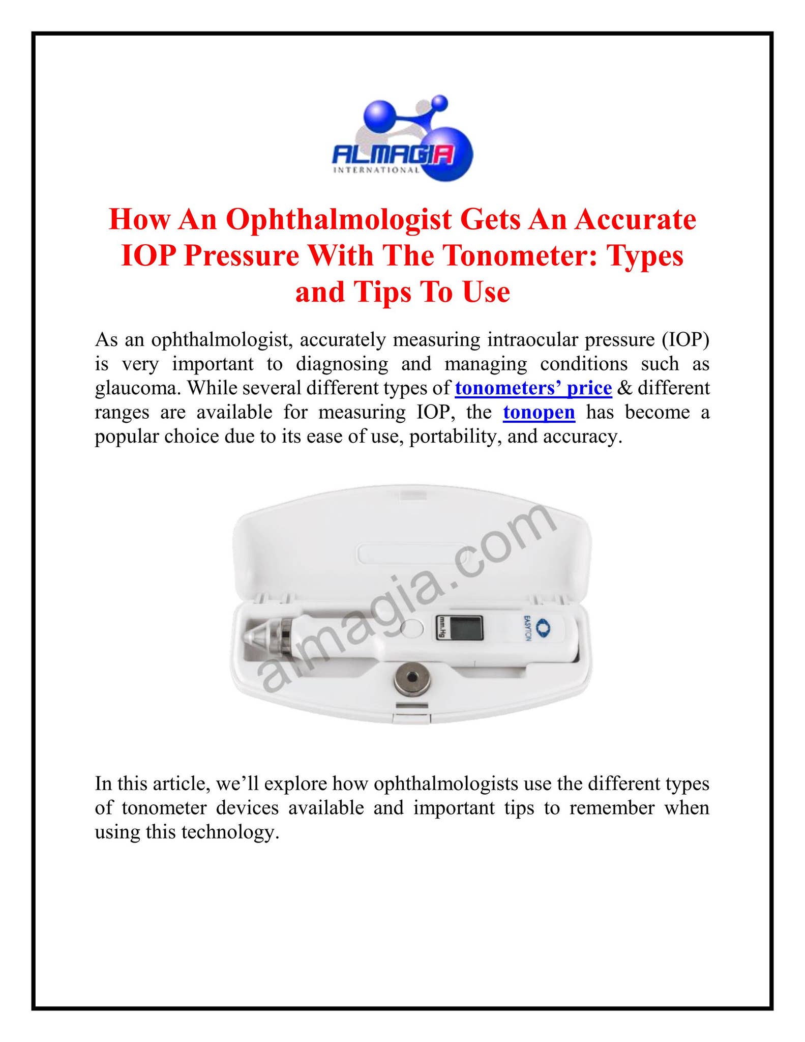How An Ophthalmologist Gets An Accurate IOP Pressure With The Tonometer ...