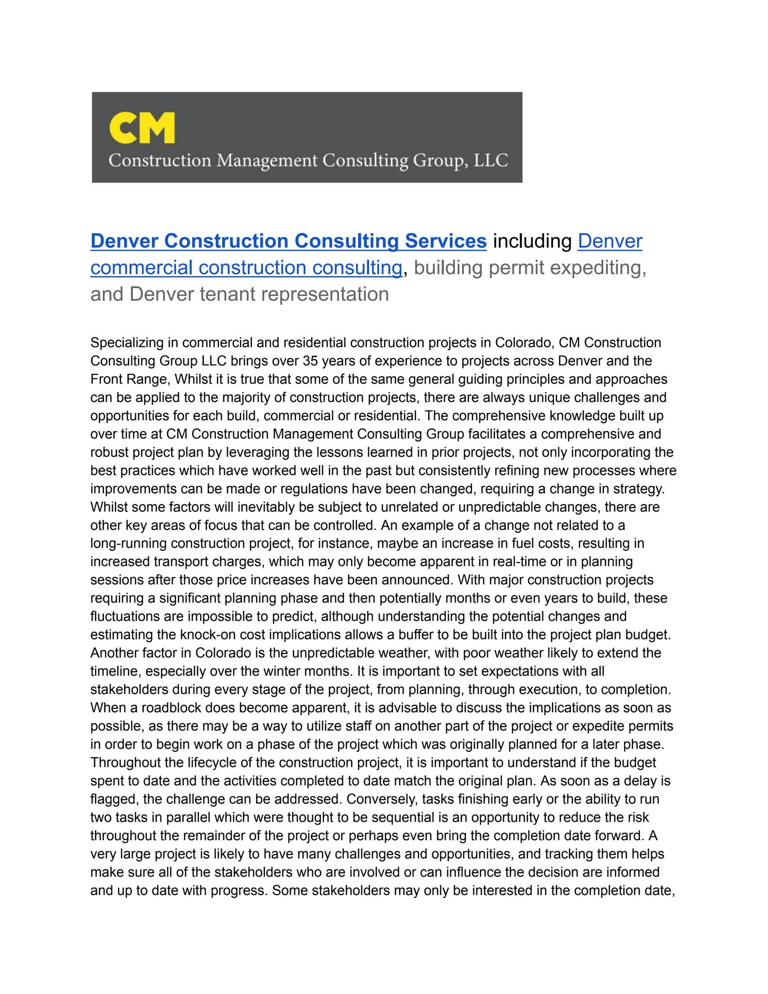 Denver Construction Management Consulting - Commercial Construction ...