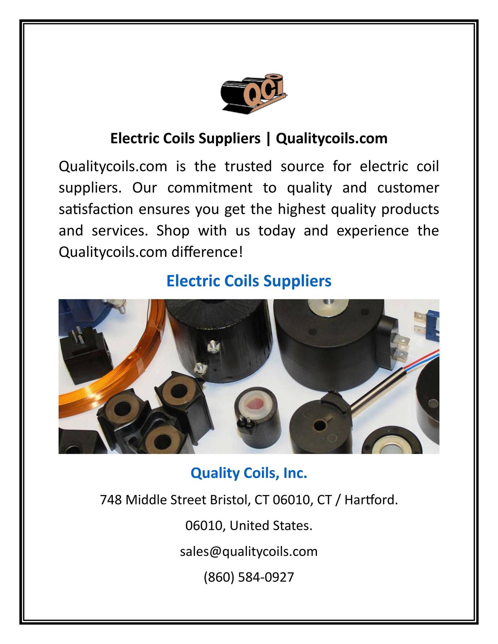 Electric Coils Suppliers | Qualitycoils.com by Quality Coils Inc - Issuu