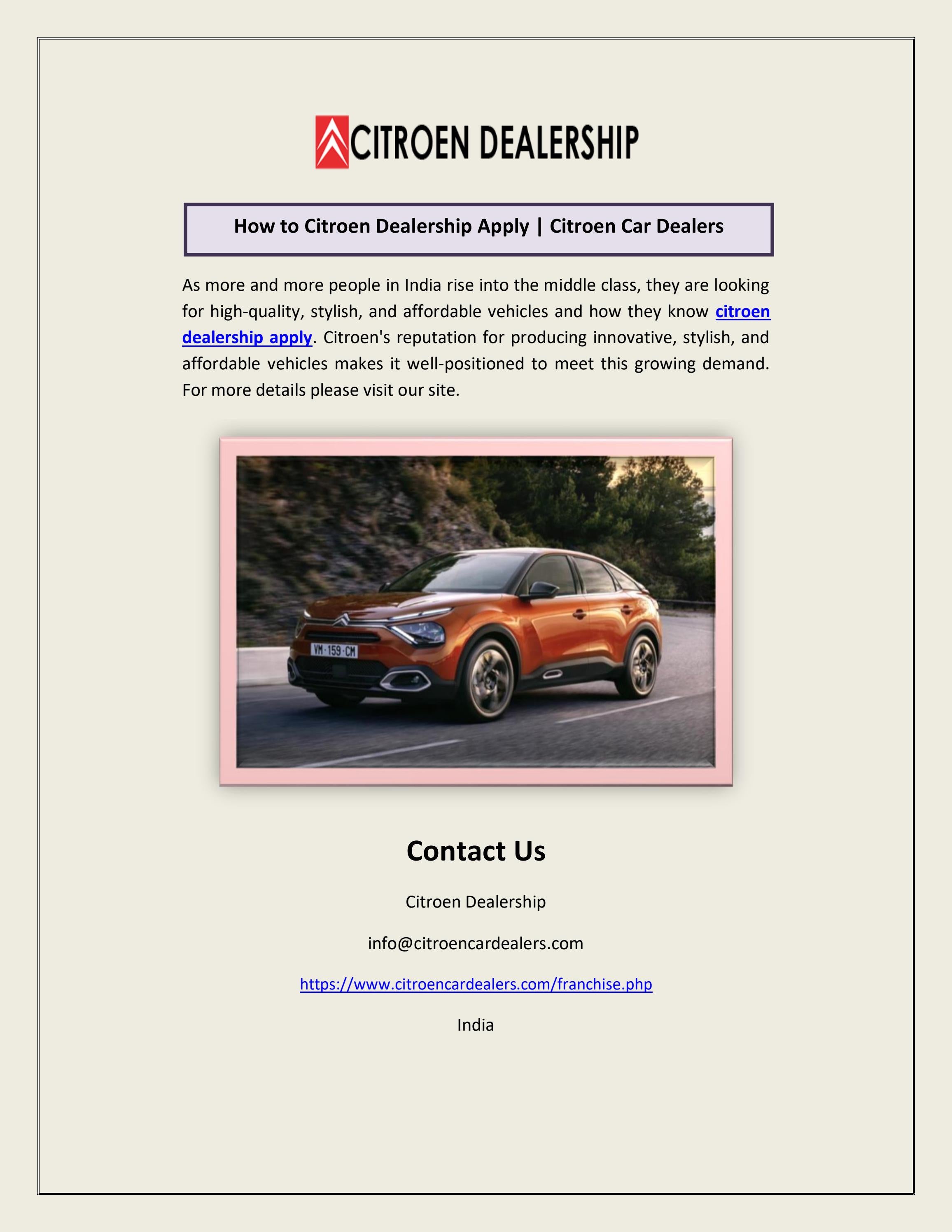 How to Citroen Dealership Apply | Citroen Car Dealers by Citroen Dealership - Issuu