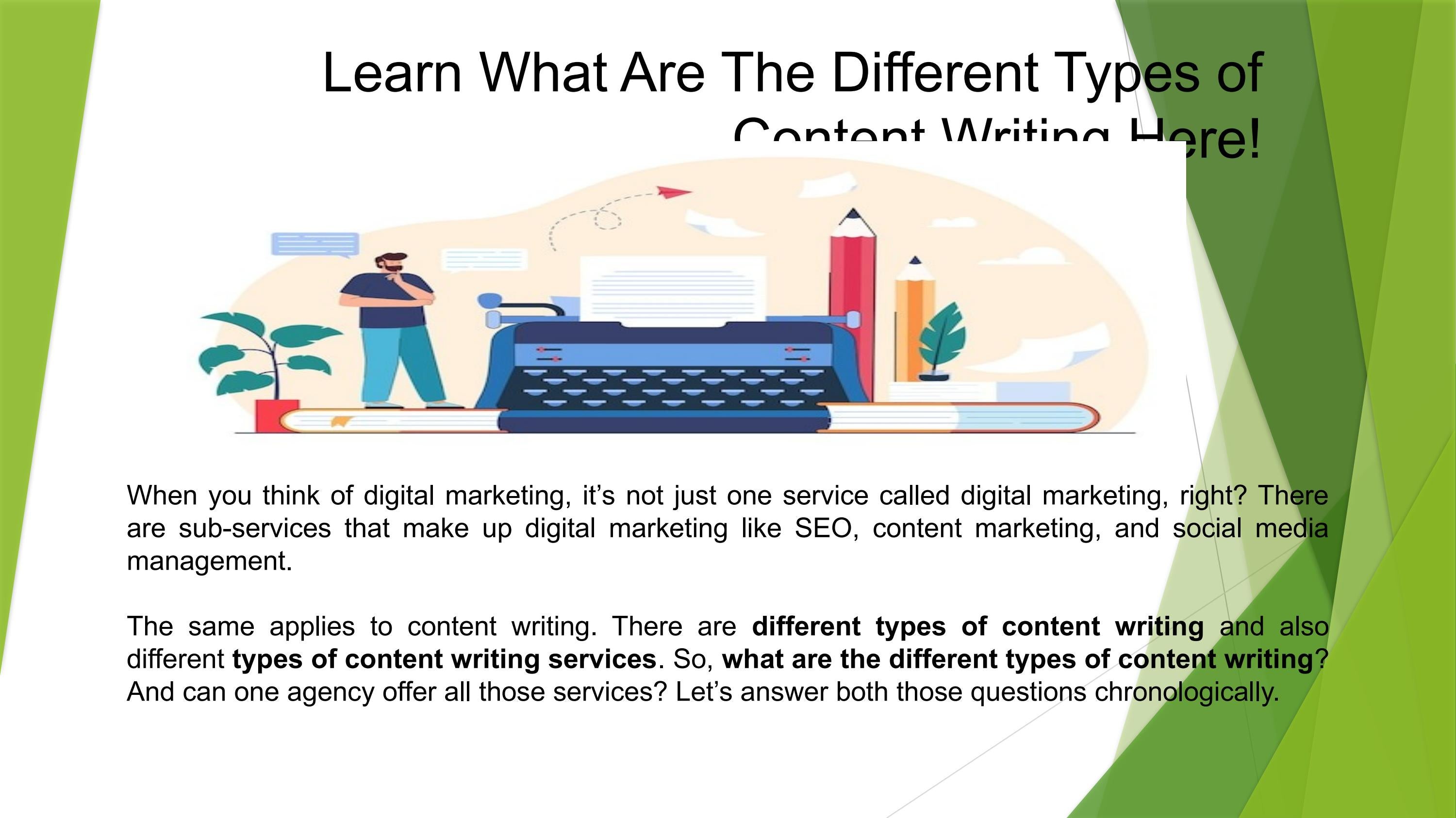 Learn What Are The Different Types Of Content Writing Here By Content