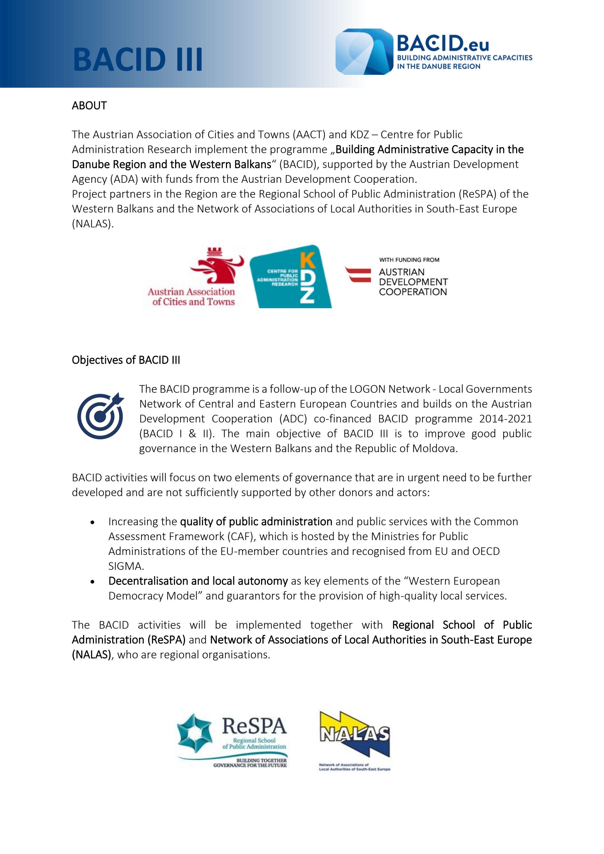 INFO SHEET BACID III by kdz_austria - Issuu