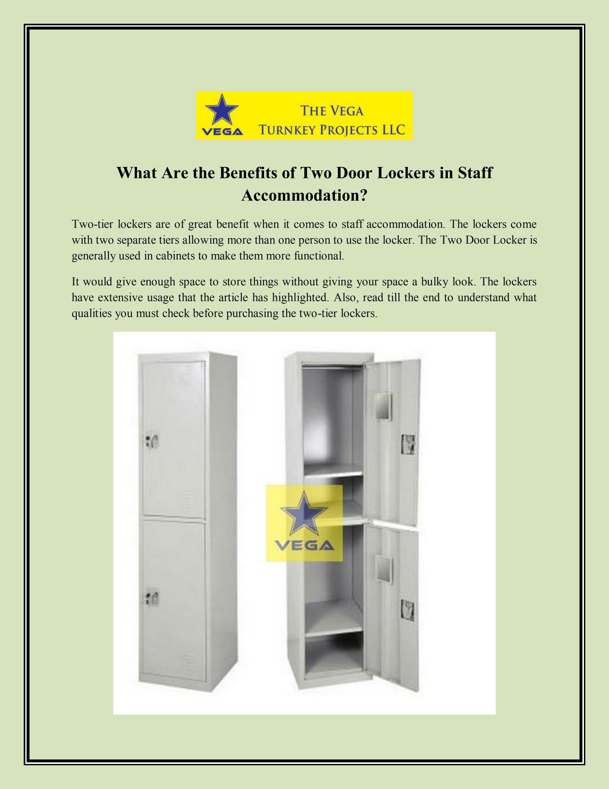 What Are the Benefits of Two Door Lockers in Staff Accommodation by ...