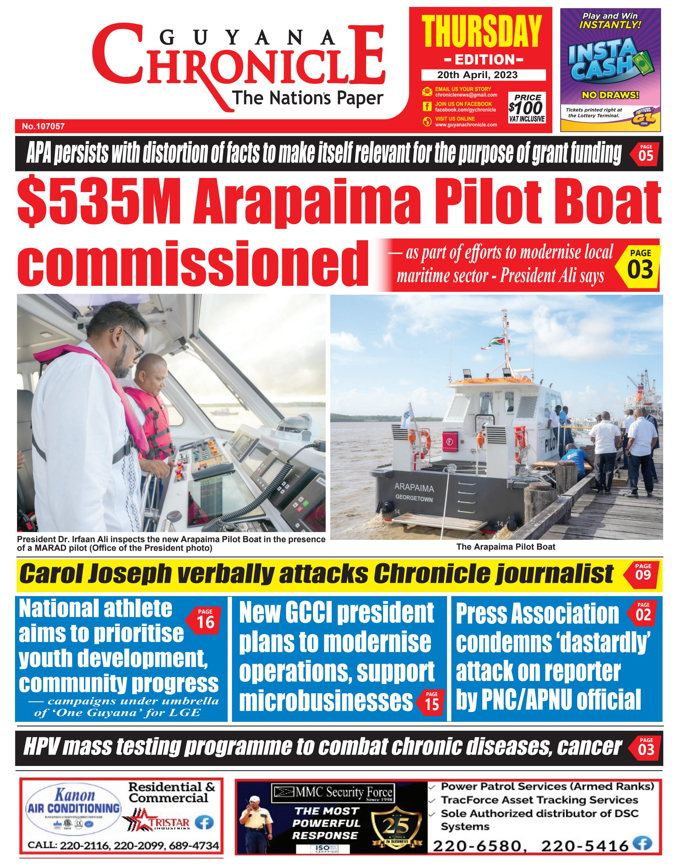 Guyana Chronicle E-Paper 20-04-2023 by Guyana Chronicle - Issuu