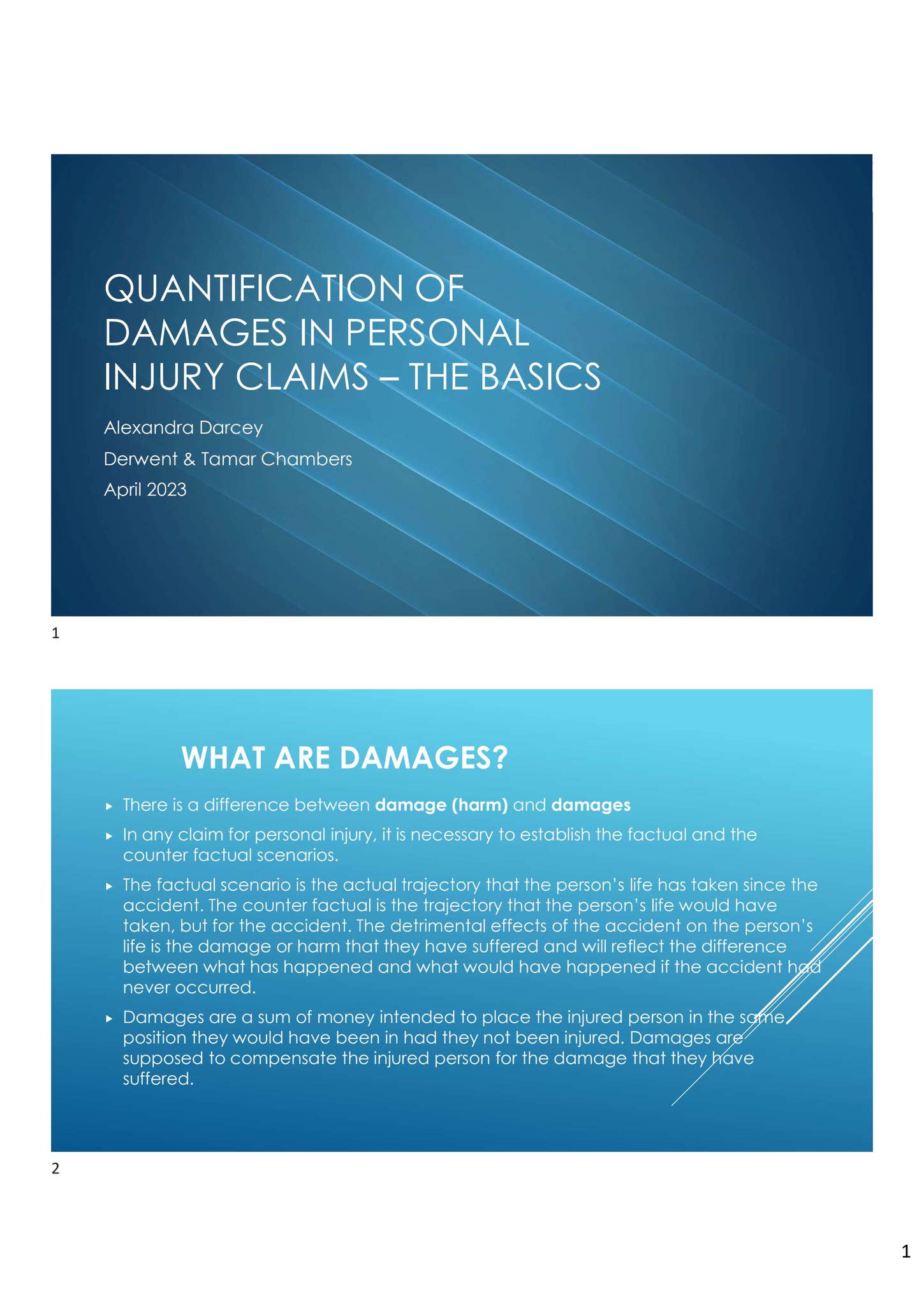 Quantification of Damages: The Basics by taslawsociety - Issuu