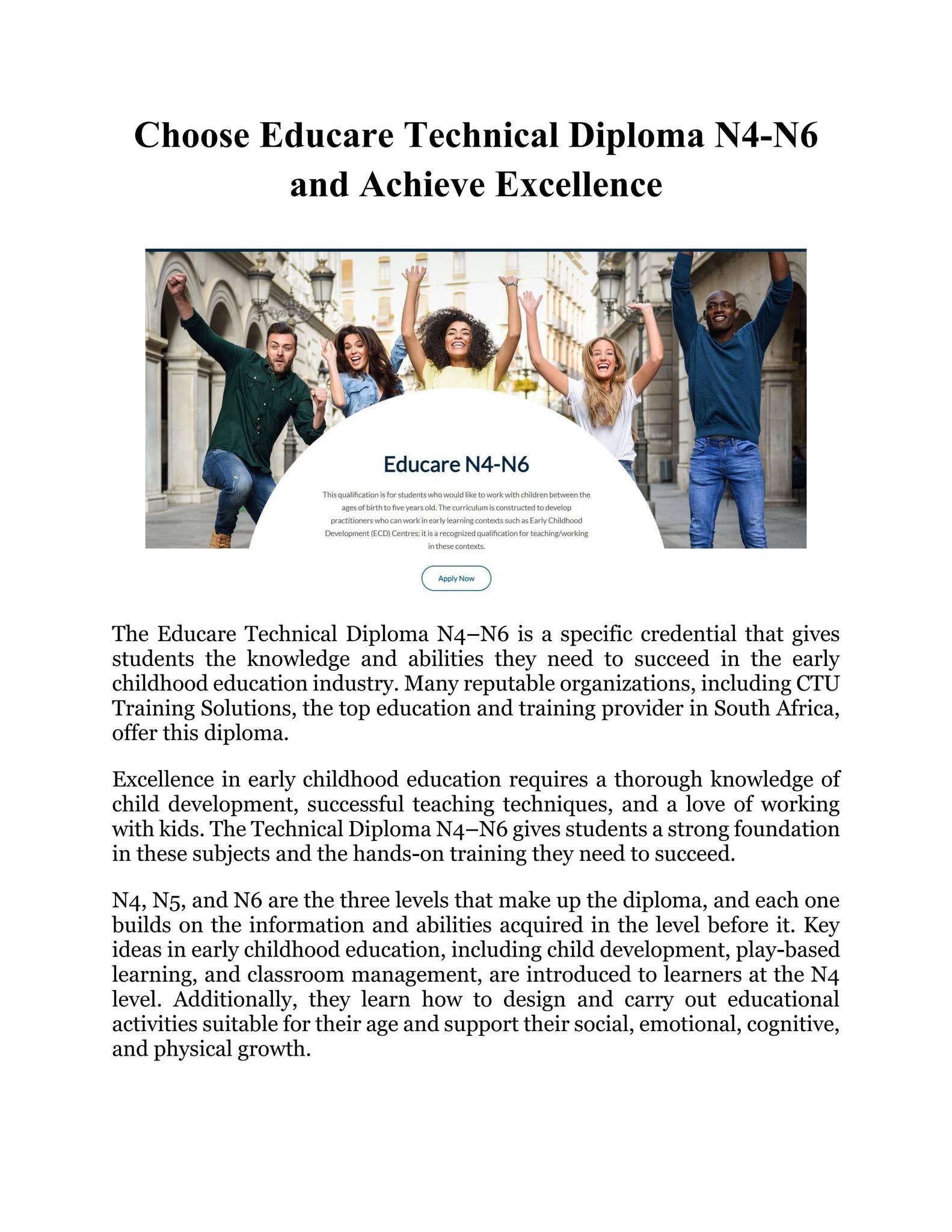 Choose Educare Technical Diploma N4-N6 and Achieve Excellence by CTU ...