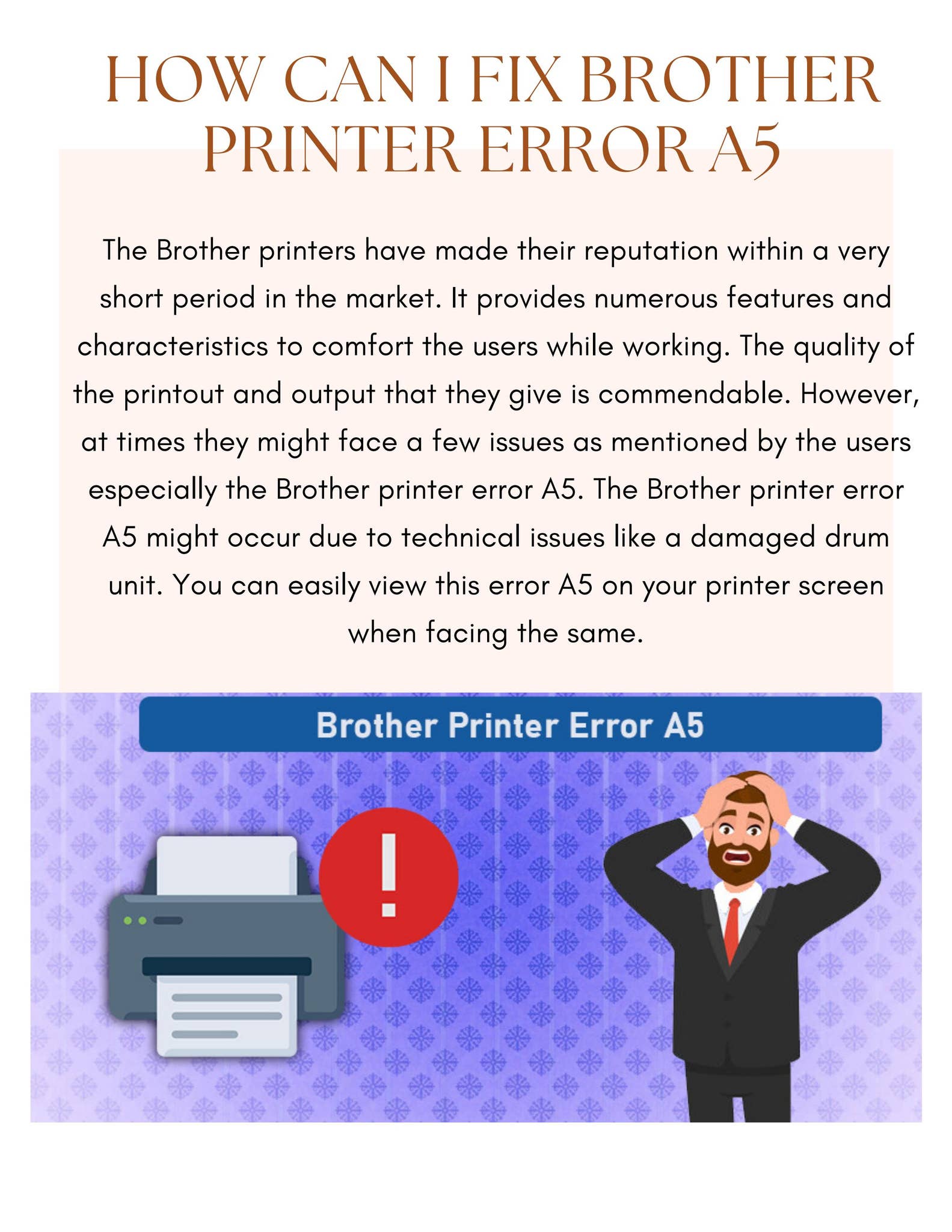How Can I Fix Brother Printer Error A5 by All IT Experts - Issuu