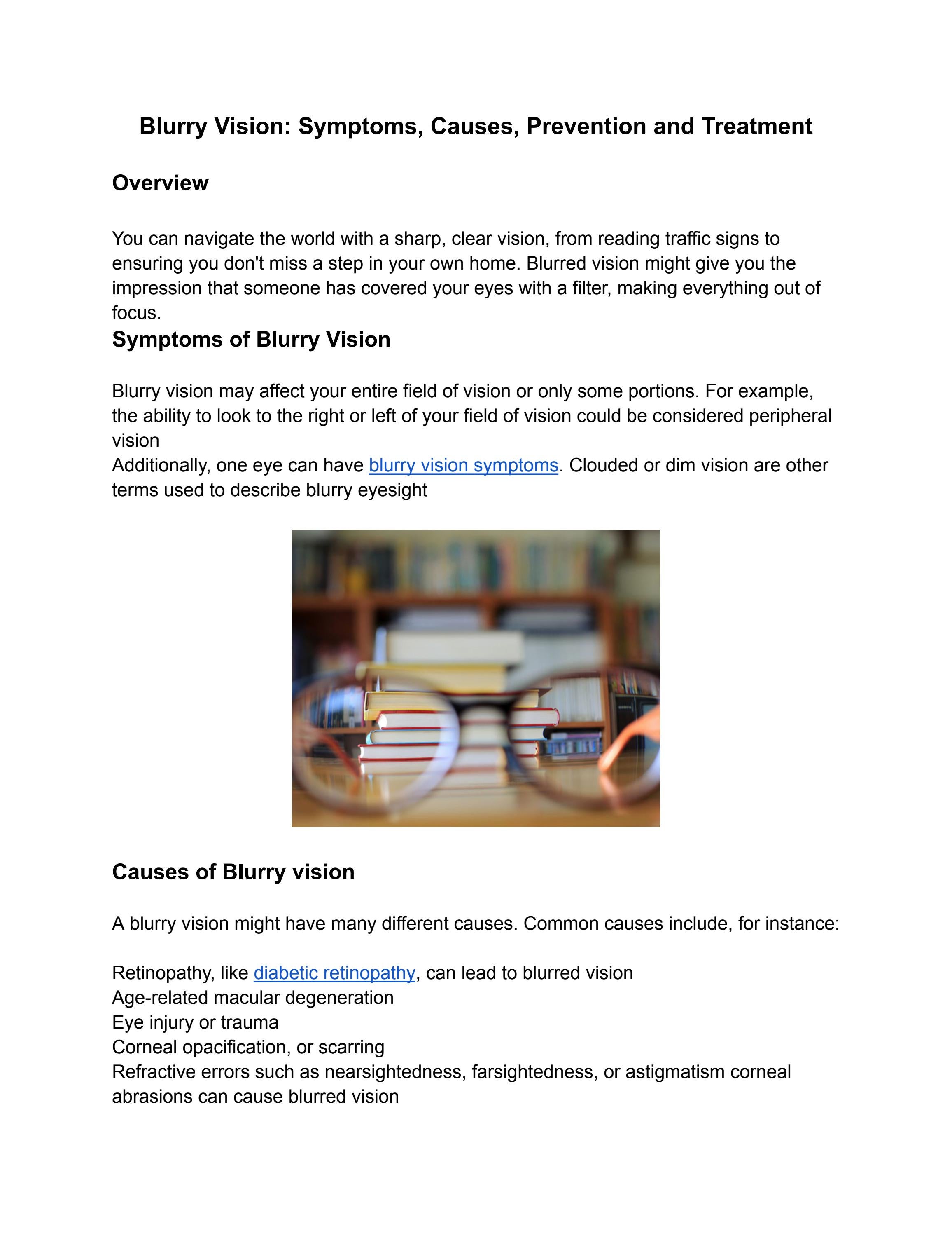 Blurry Vision Symptoms Causes Prevention And Treatment Goyal Eye