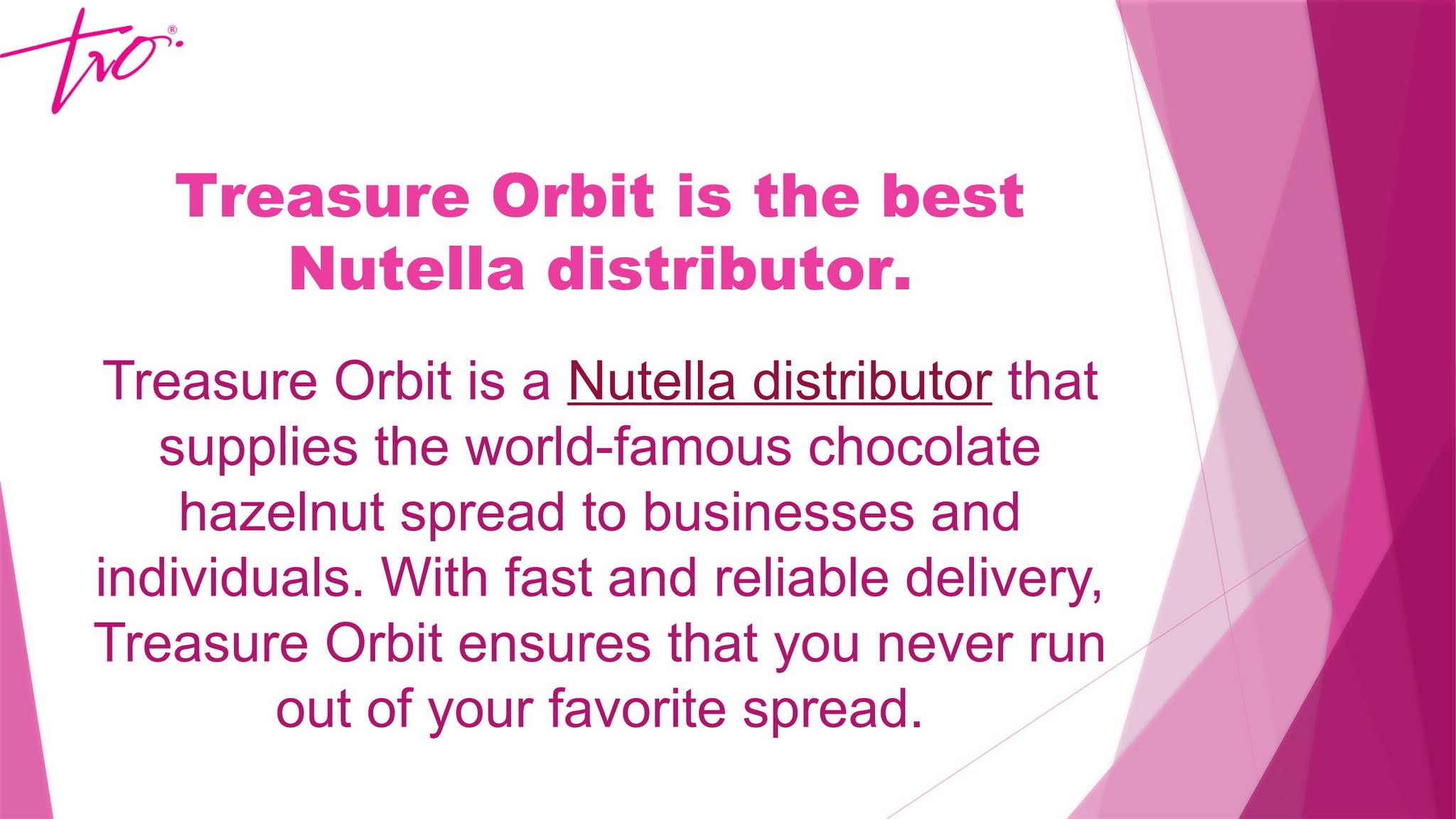 Treasure Orbit - Nutella Distributor by Treasure Orbit - Issuu