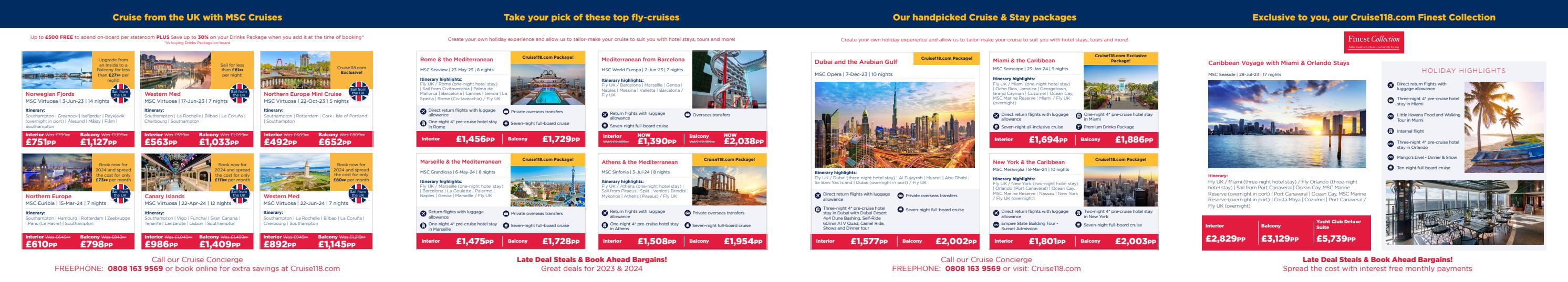 Cruise118 - MSC roll fold brochure April 2023 by WTH (UK) Ltd - Issuu