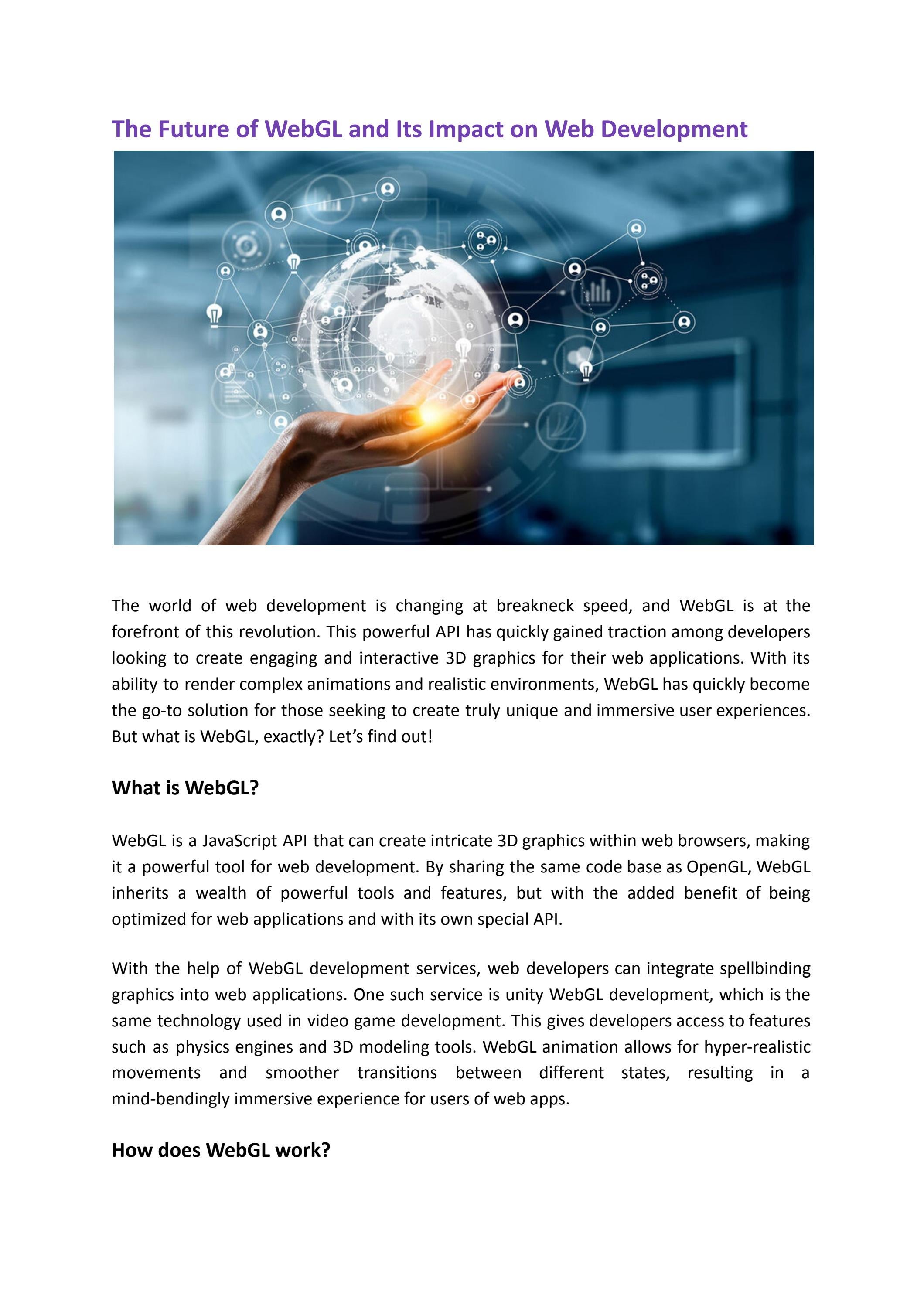 The Future of WebGL and Its Impact on Web Development by Nexgits - Issuu