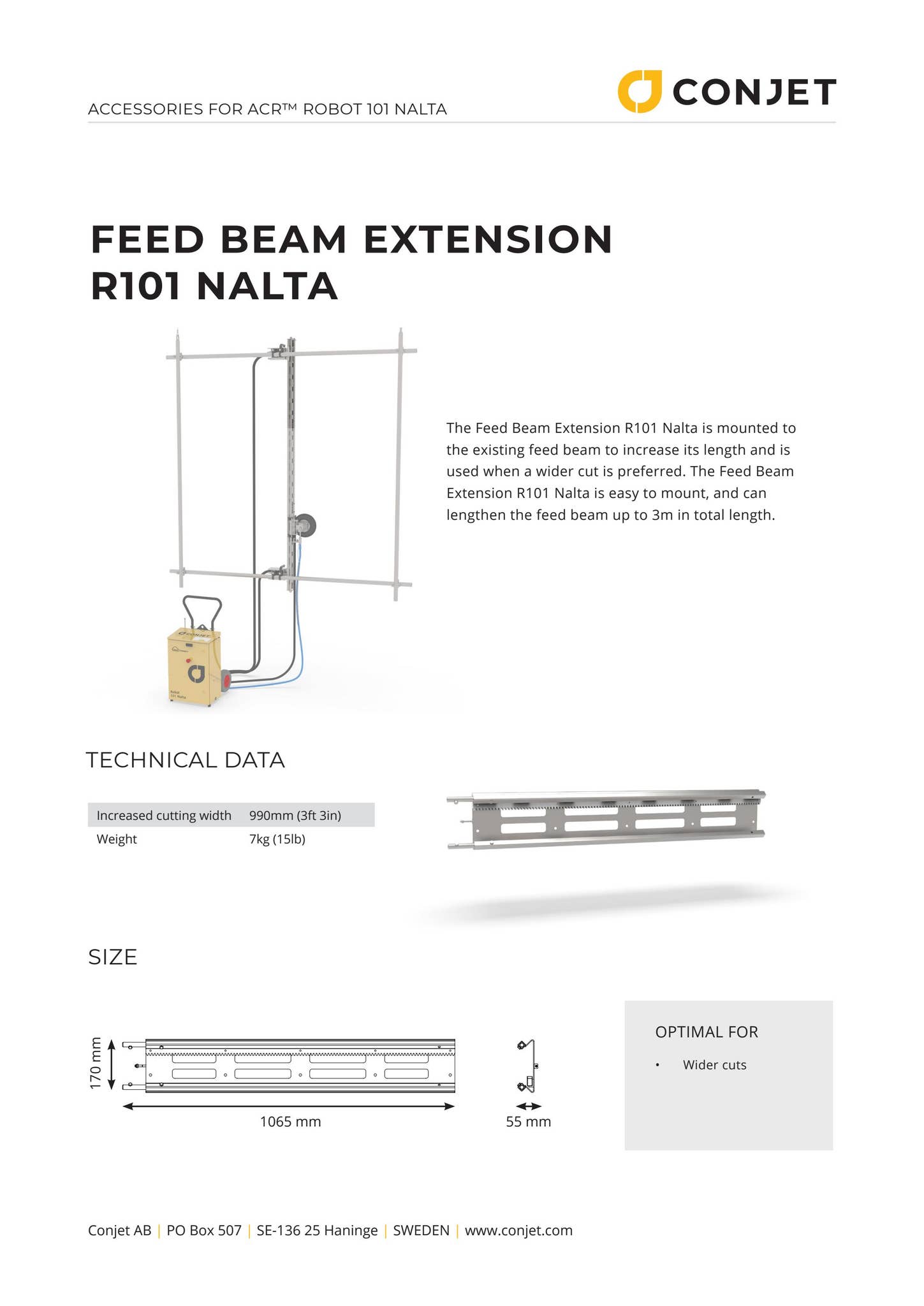 FEED BEAM EXTENSION R101 NALTA by conjet - Issuu