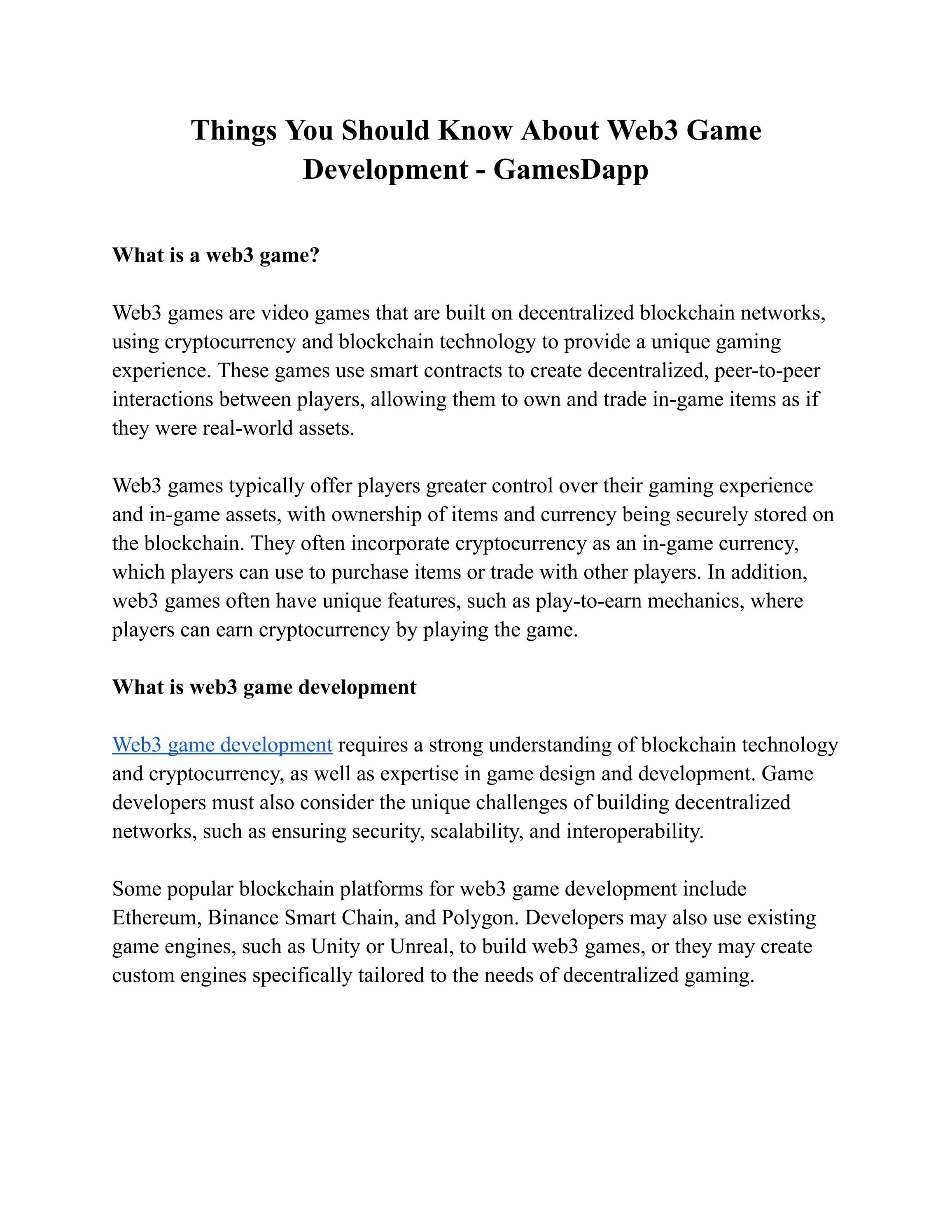 Things You Should Known About Web3 Game Development Gamesdapp By Jaliniris Issuu 