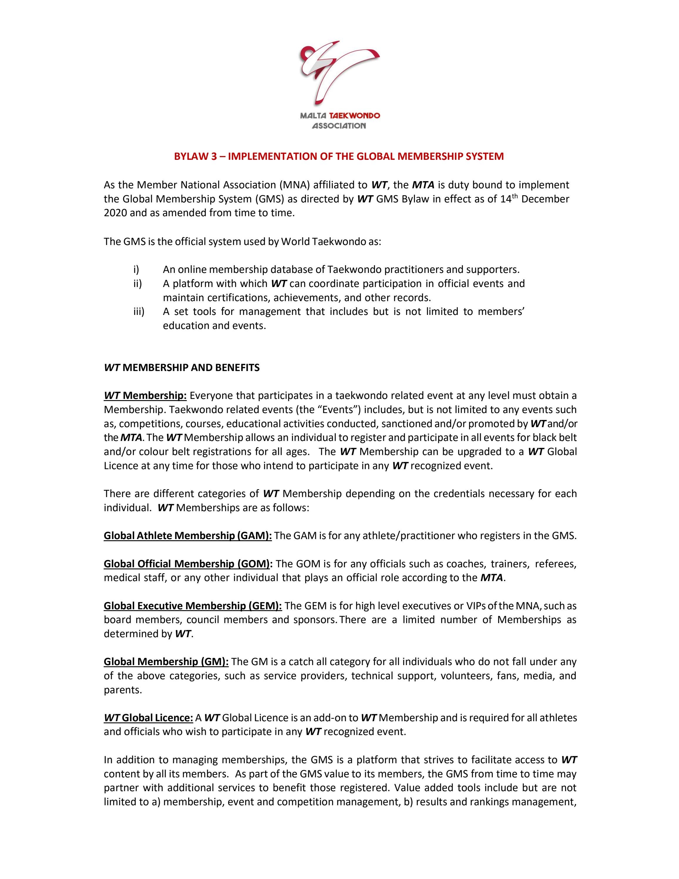 Bylaw 3 - Global Membership System Policy by Gianluca Barbara - Issuu