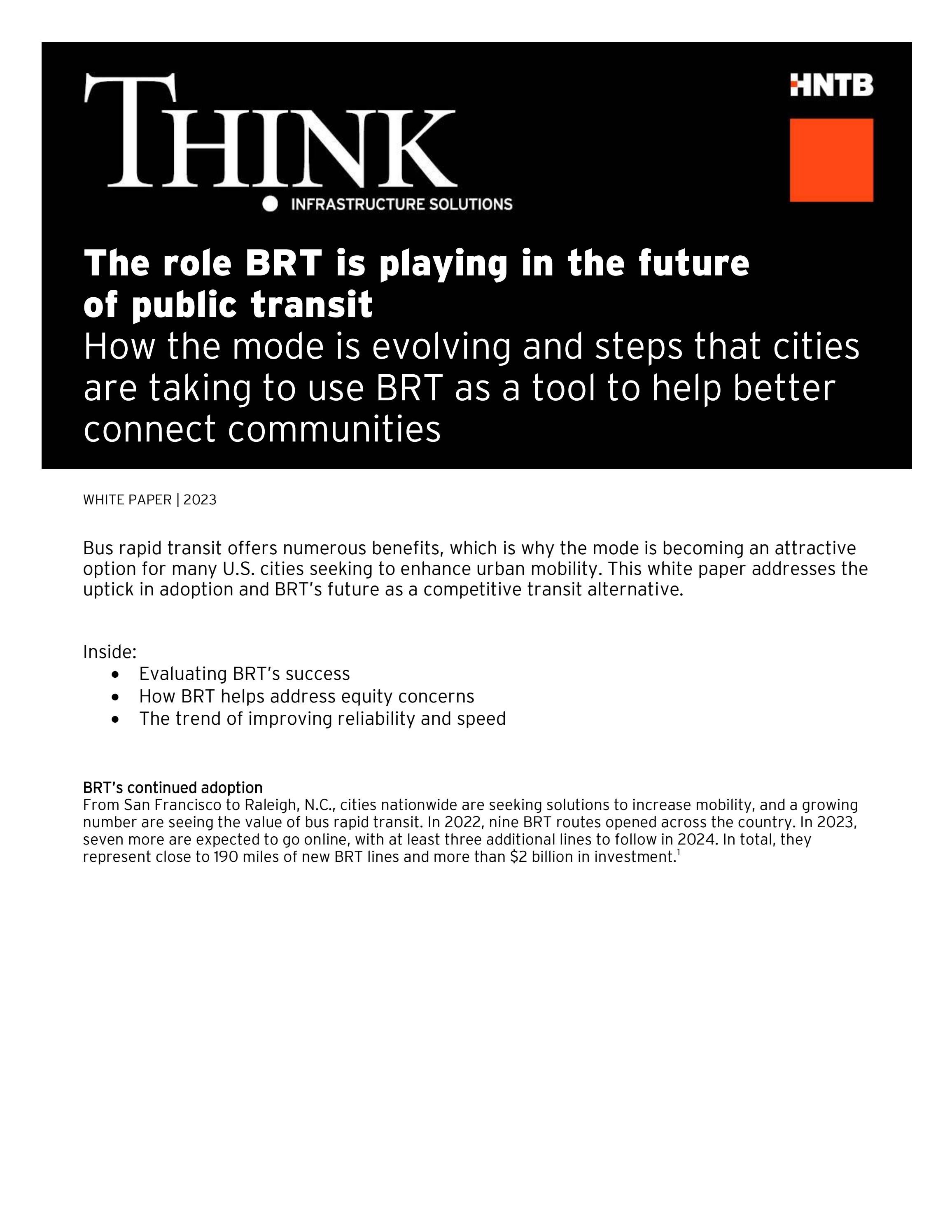 White Paper | Future of BRT by hntbcompanies - Issuu